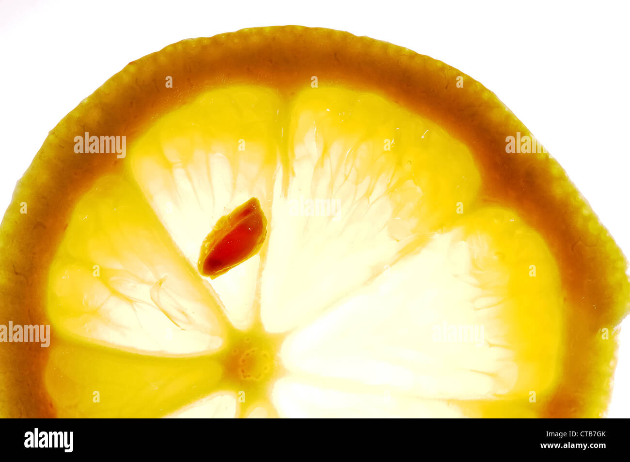 Lemon slice with seed Stock Photo - Alamy