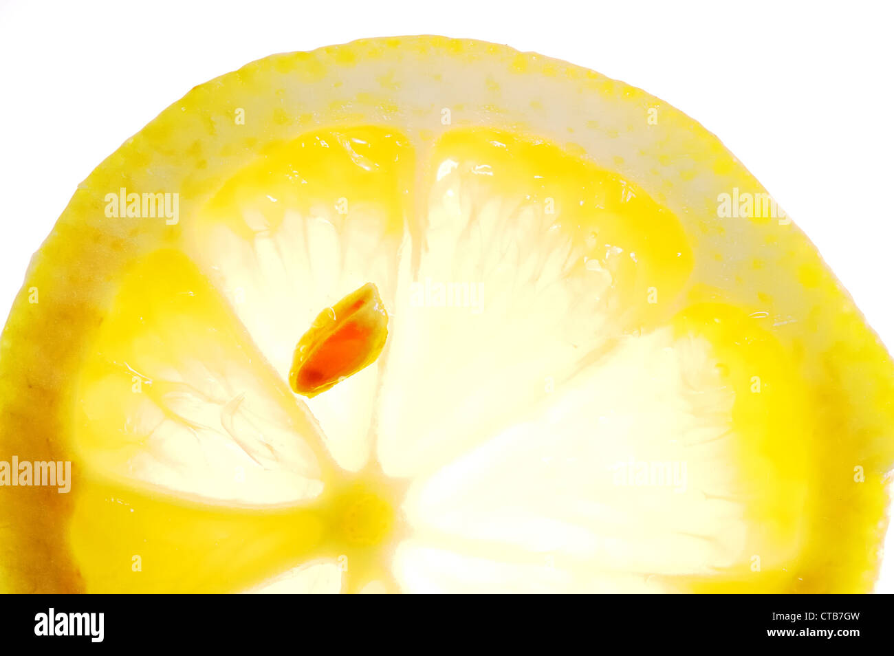 Lemon slice with seed Stock Photo - Alamy