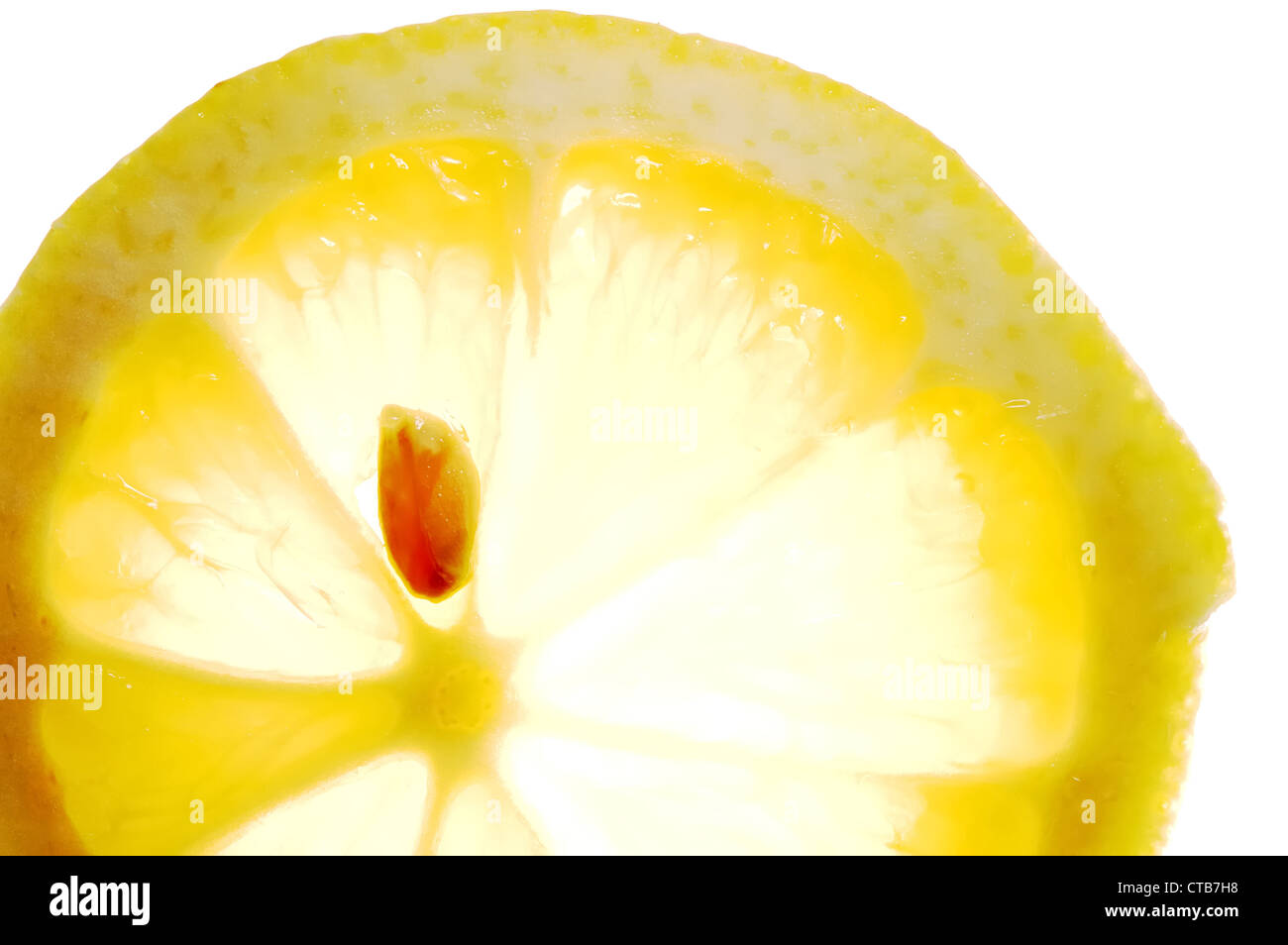 Lemon slice with seed Stock Photo - Alamy