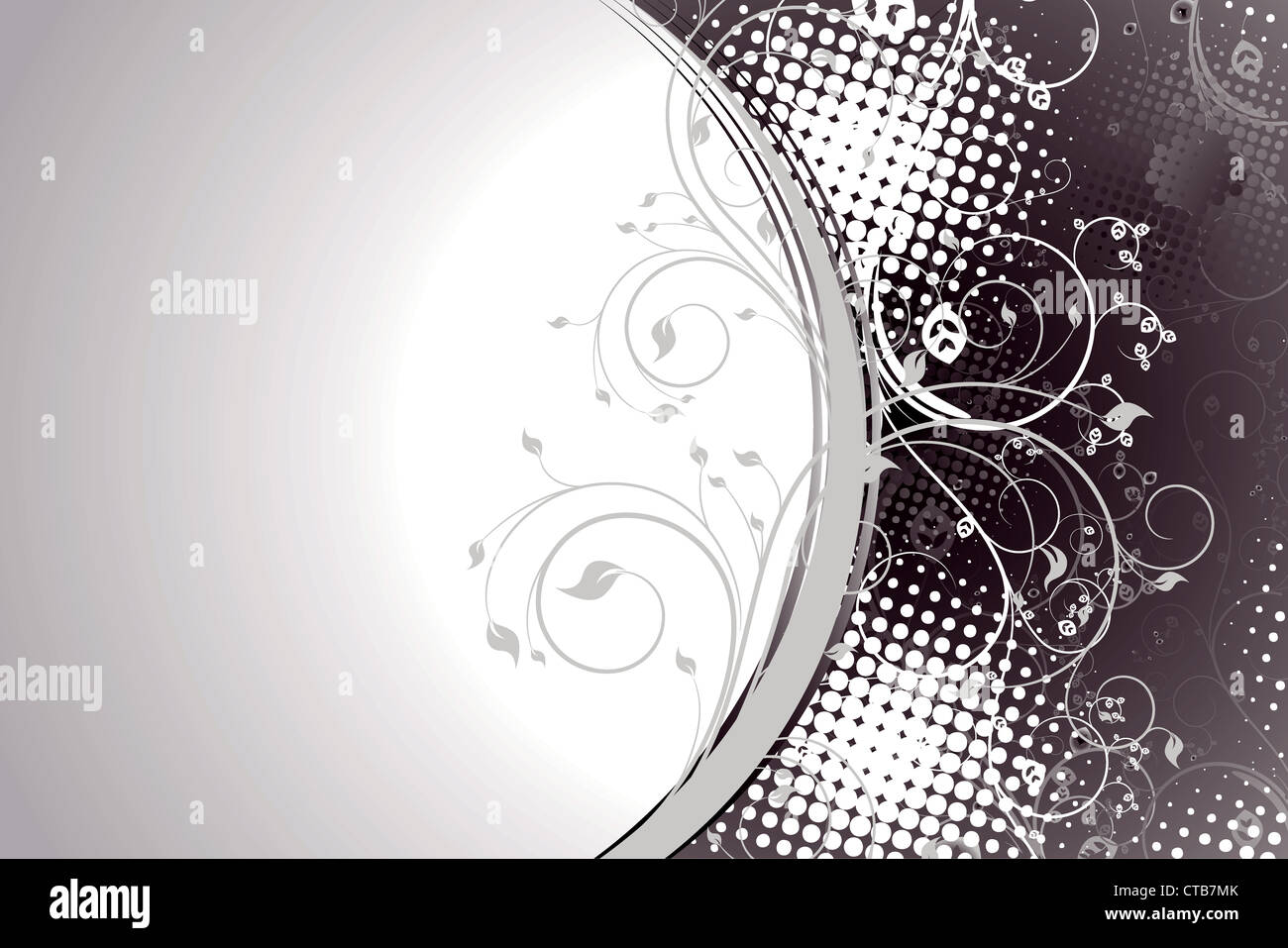 vector abstract floral background with halftone Stock Photo - Alamy