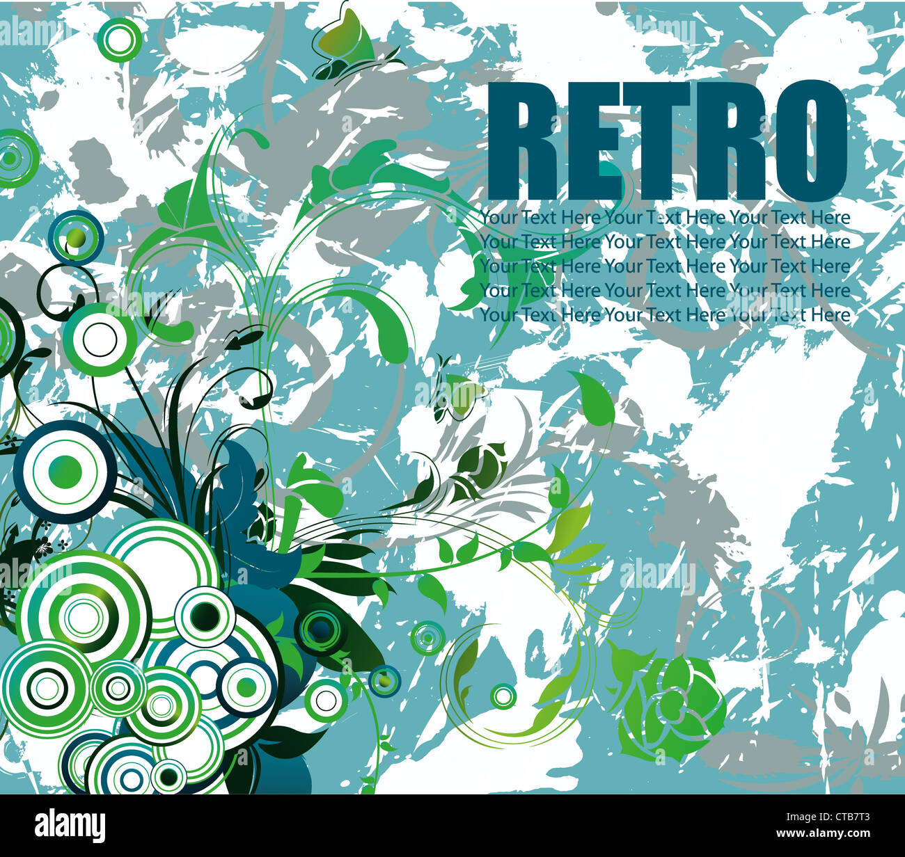 vector floral on eroded background Stock Photo - Alamy