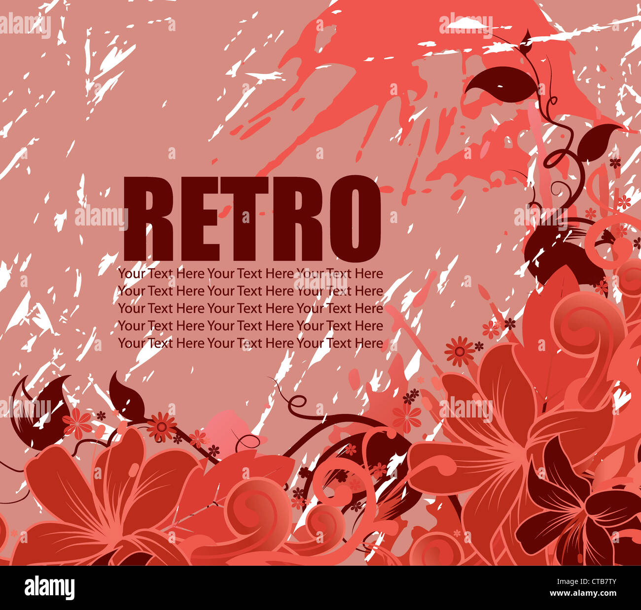 vector floral on eroded background Stock Photo - Alamy