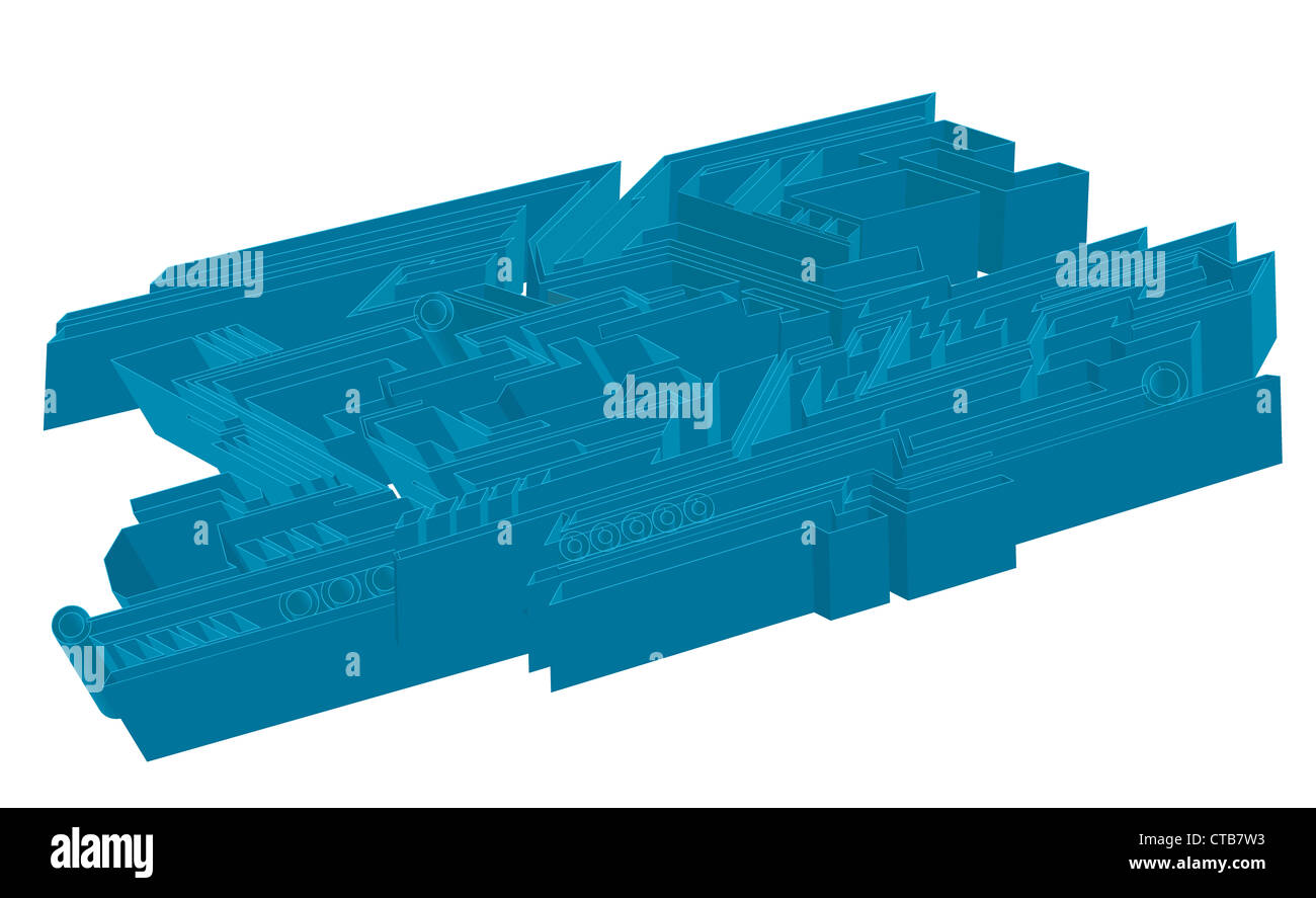 vector 3d tech shape Stock Photo - Alamy