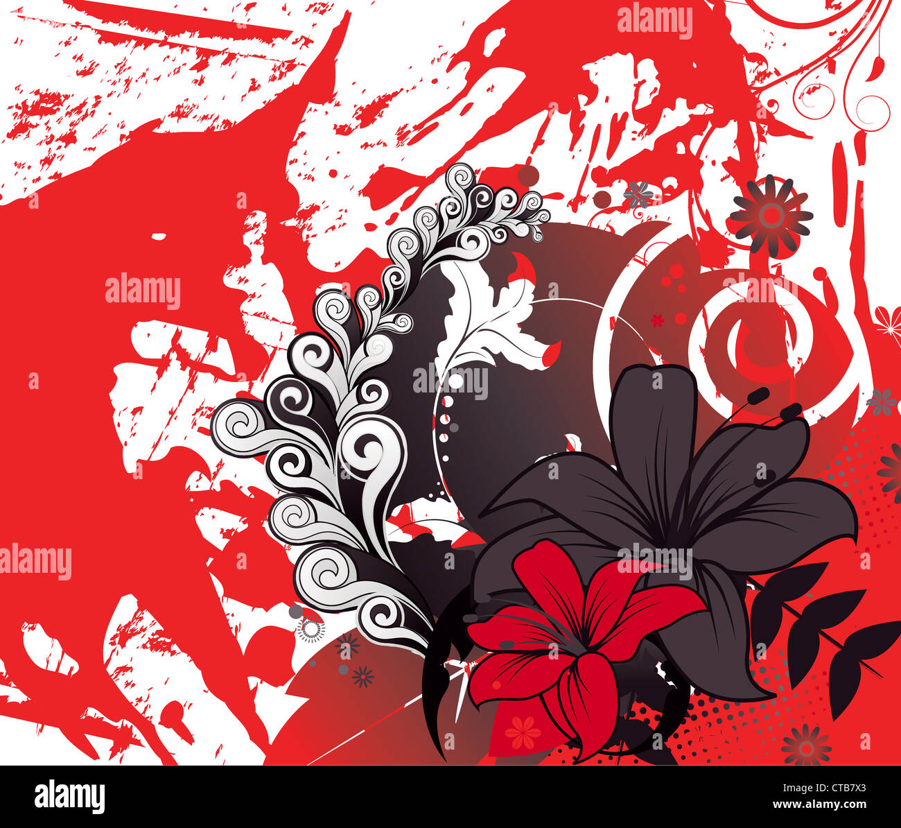 vector floral on eroded background Stock Photo - Alamy