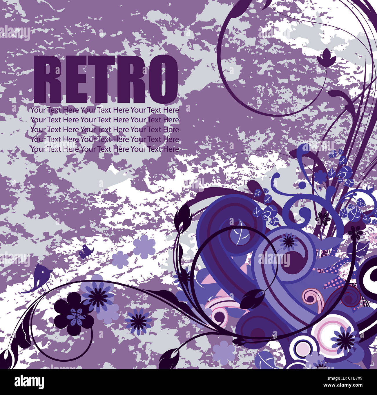 vector floral on eroded background Stock Photo - Alamy