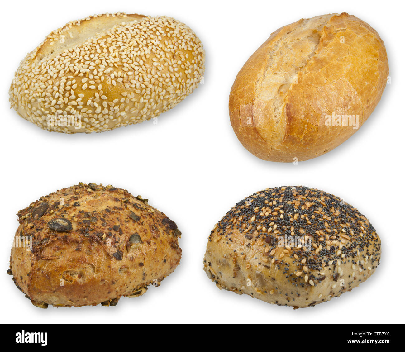 Group of Rolls isolated on white Stock Photo - Alamy