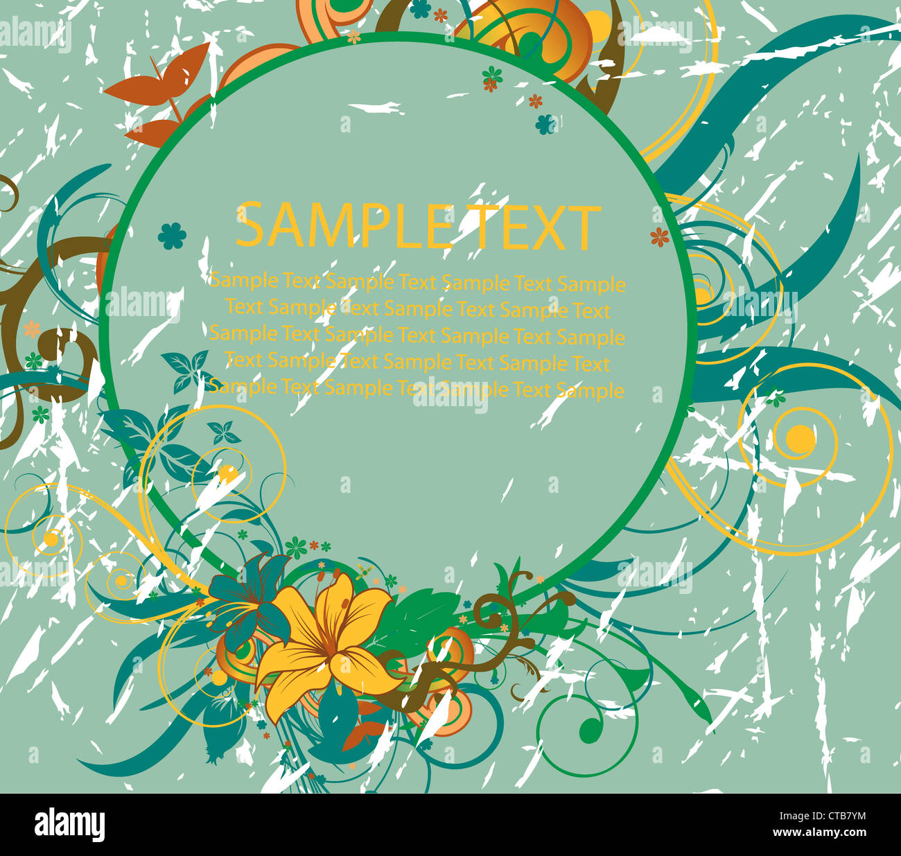 vector eroded background with floral Stock Photo - Alamy