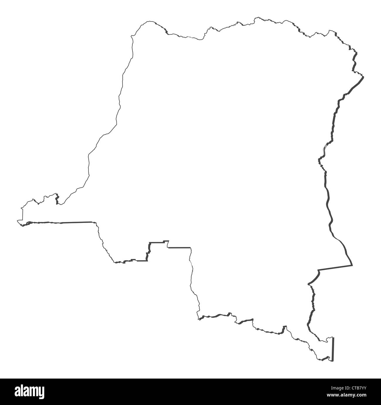 Map of Democratic Republic of the Congo with the several states Stock ...