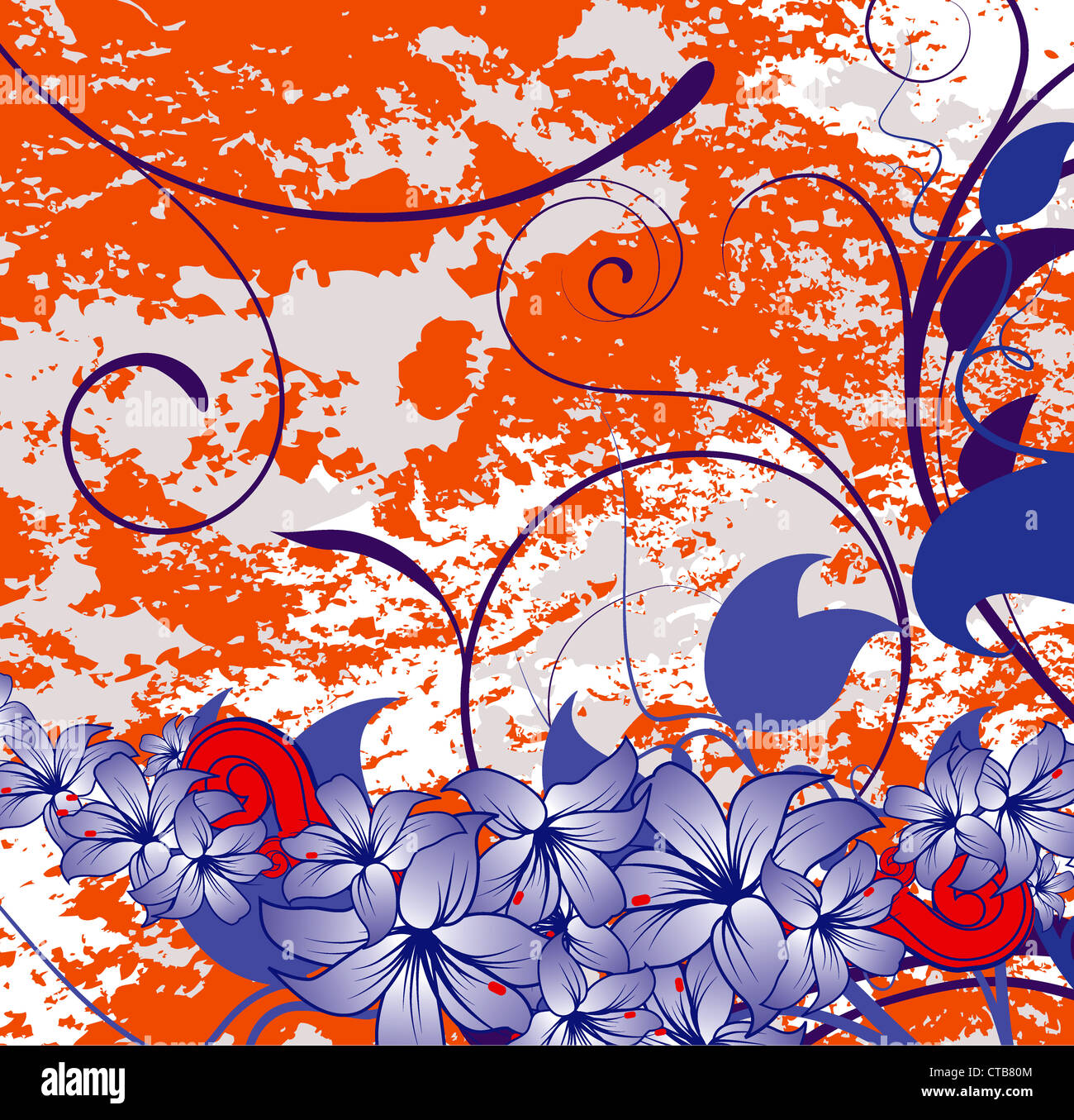 vector eroded background with floral Stock Photo - Alamy