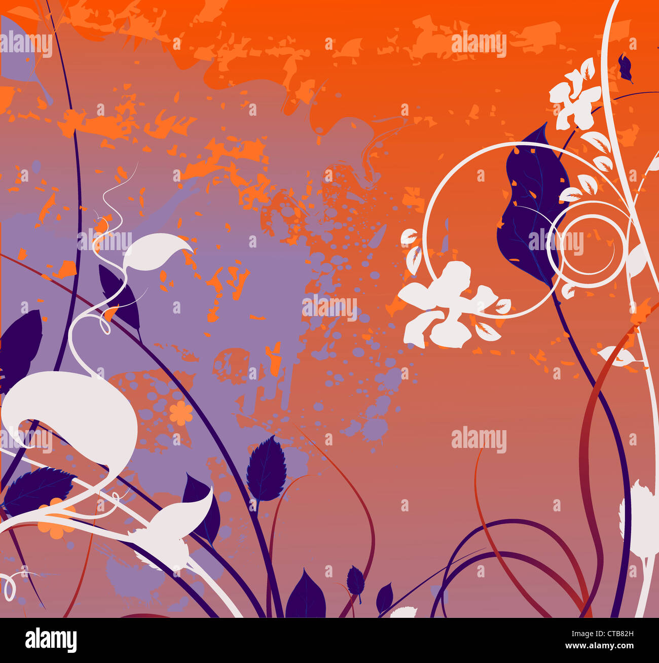 vector eroded background with floral Stock Photo - Alamy