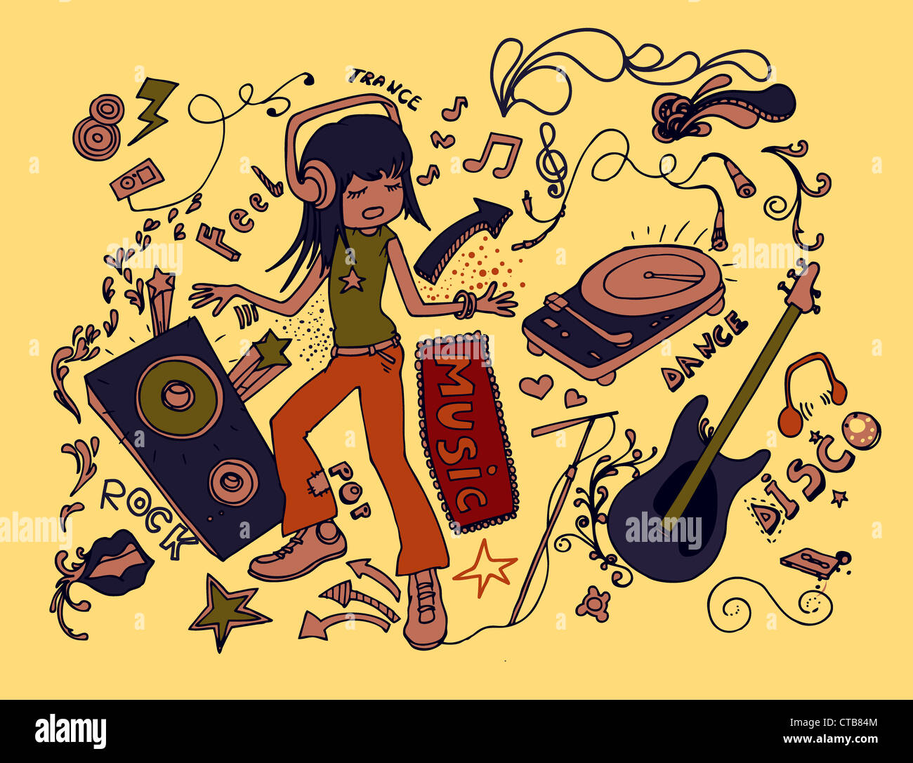 funny doodles vector illustration Stock Photo - Alamy