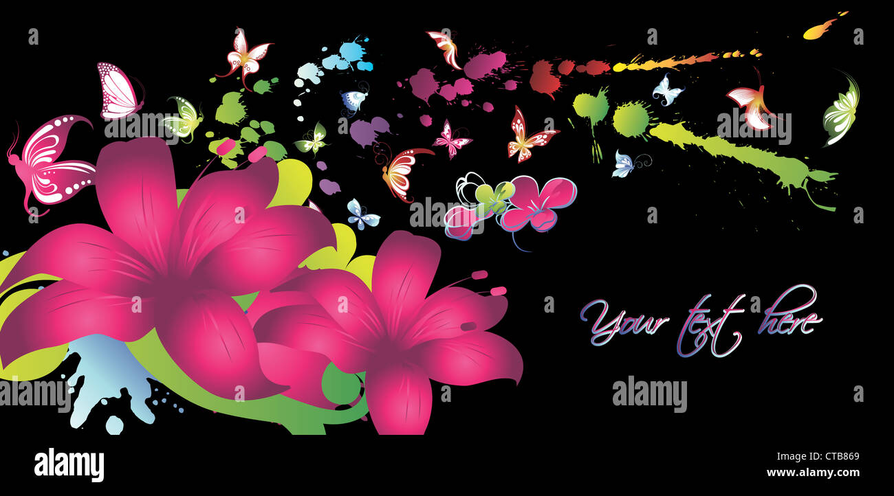 watercolor floral background Stock Photo - Alamy