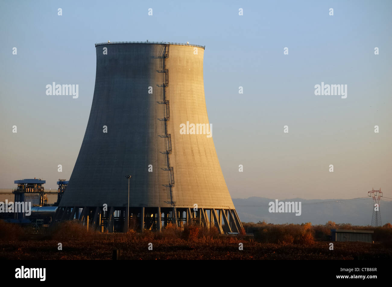 View of a nuclear power plant cooling tower Stock Photo - Alamy