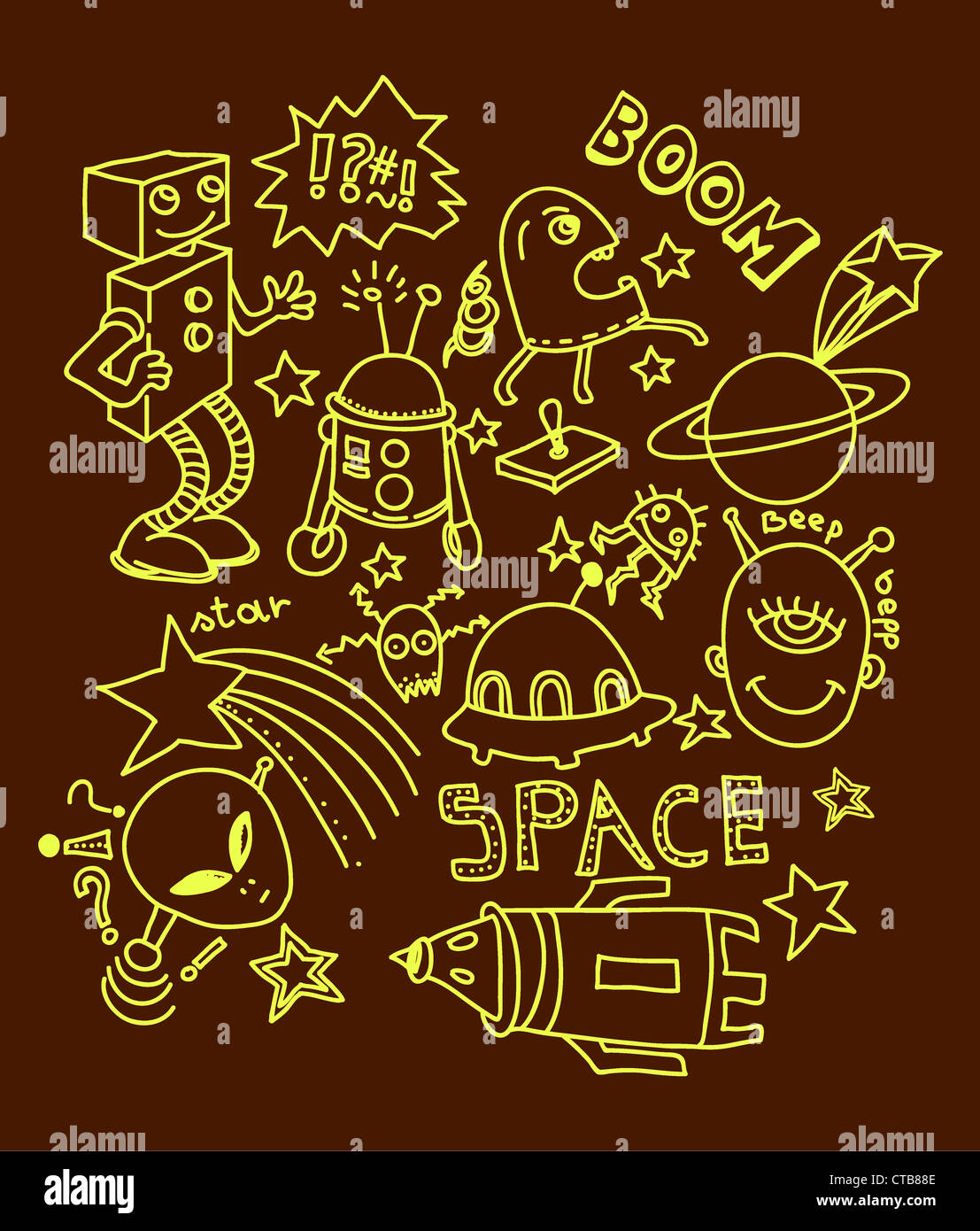 funny doodles vector illustration Stock Photo - Alamy