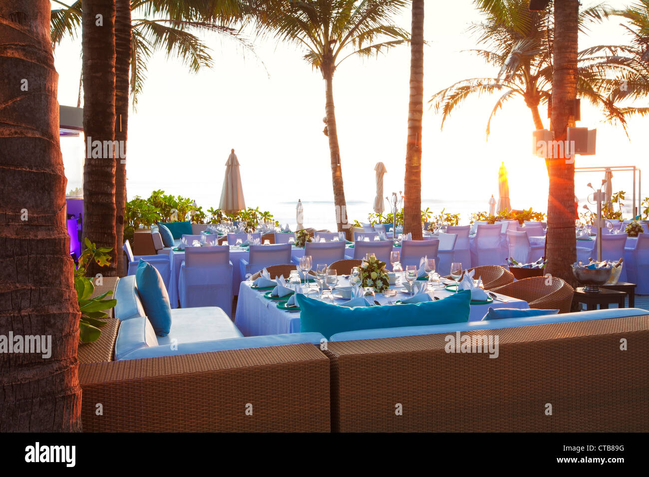 Tropical seaside restaurant. HDR processed Stock Photo - Alamy