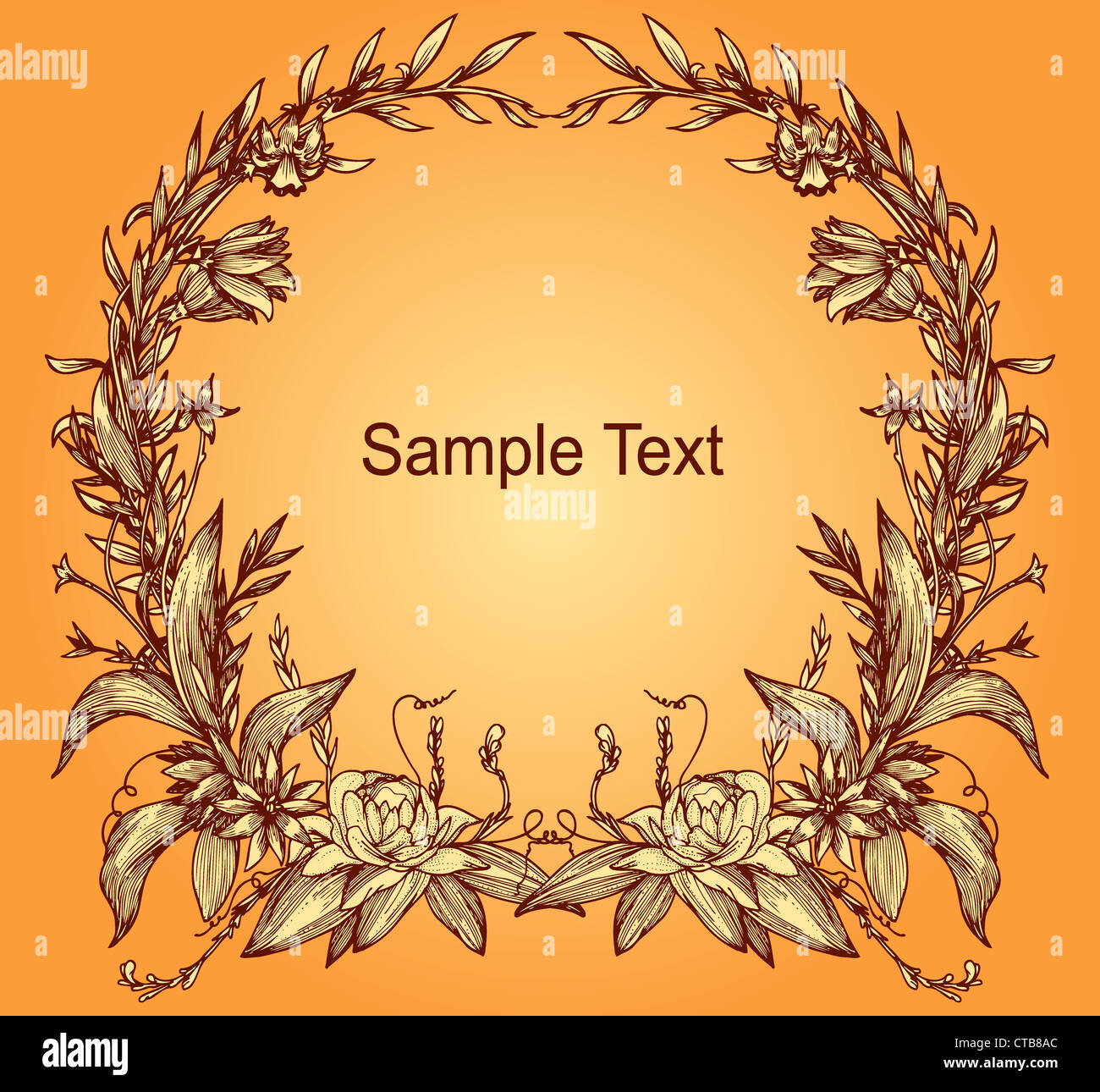 vintage floral frame Stock Photo - Alamy