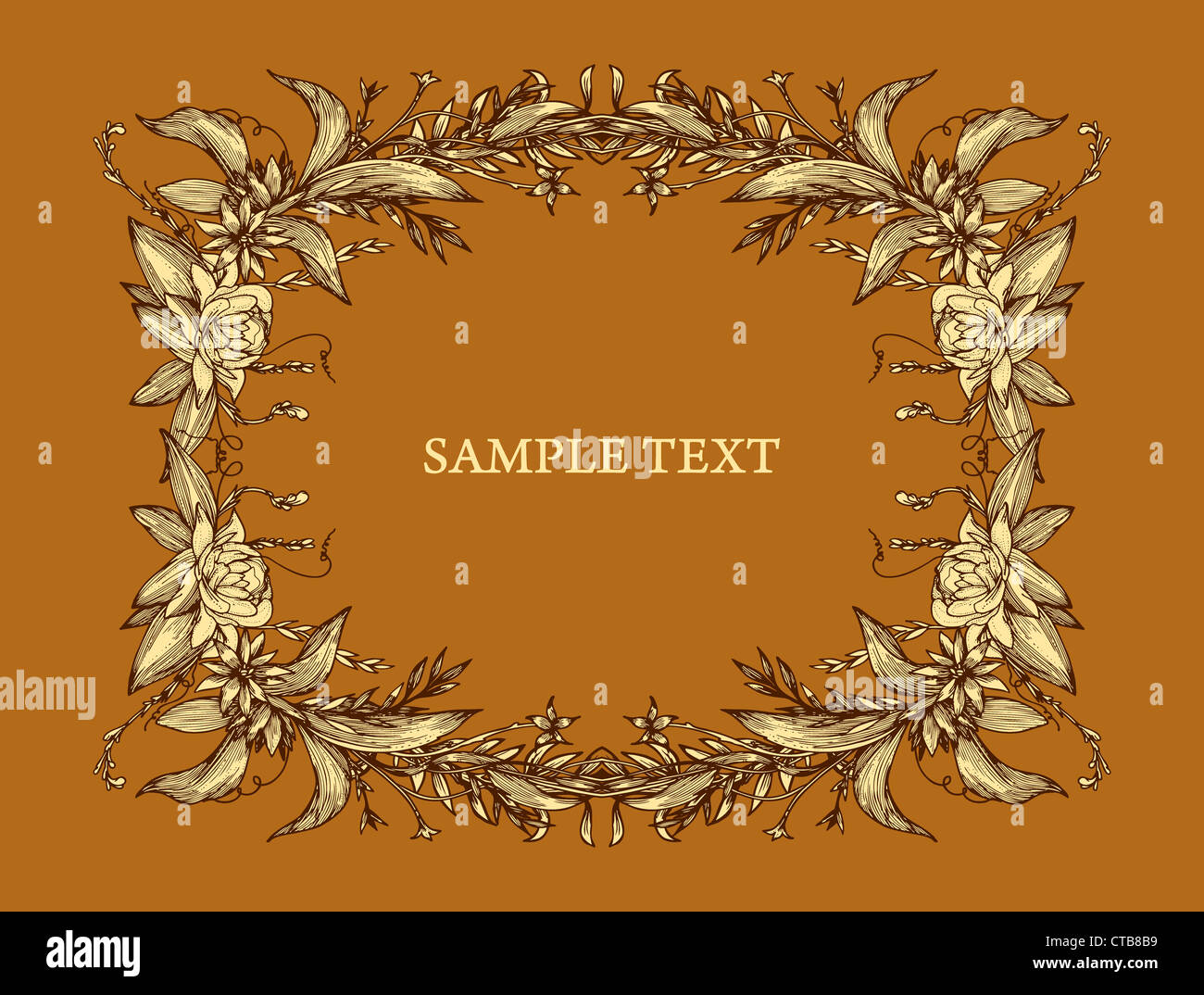vintage floral frame Stock Photo - Alamy