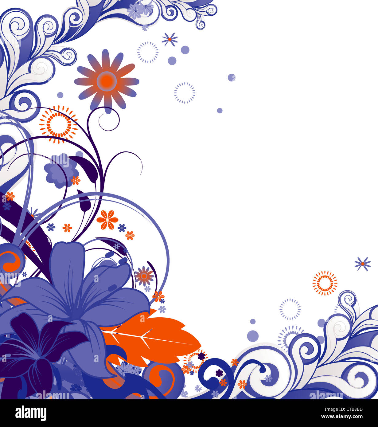 vector retro floral illustration Stock Photo - Alamy