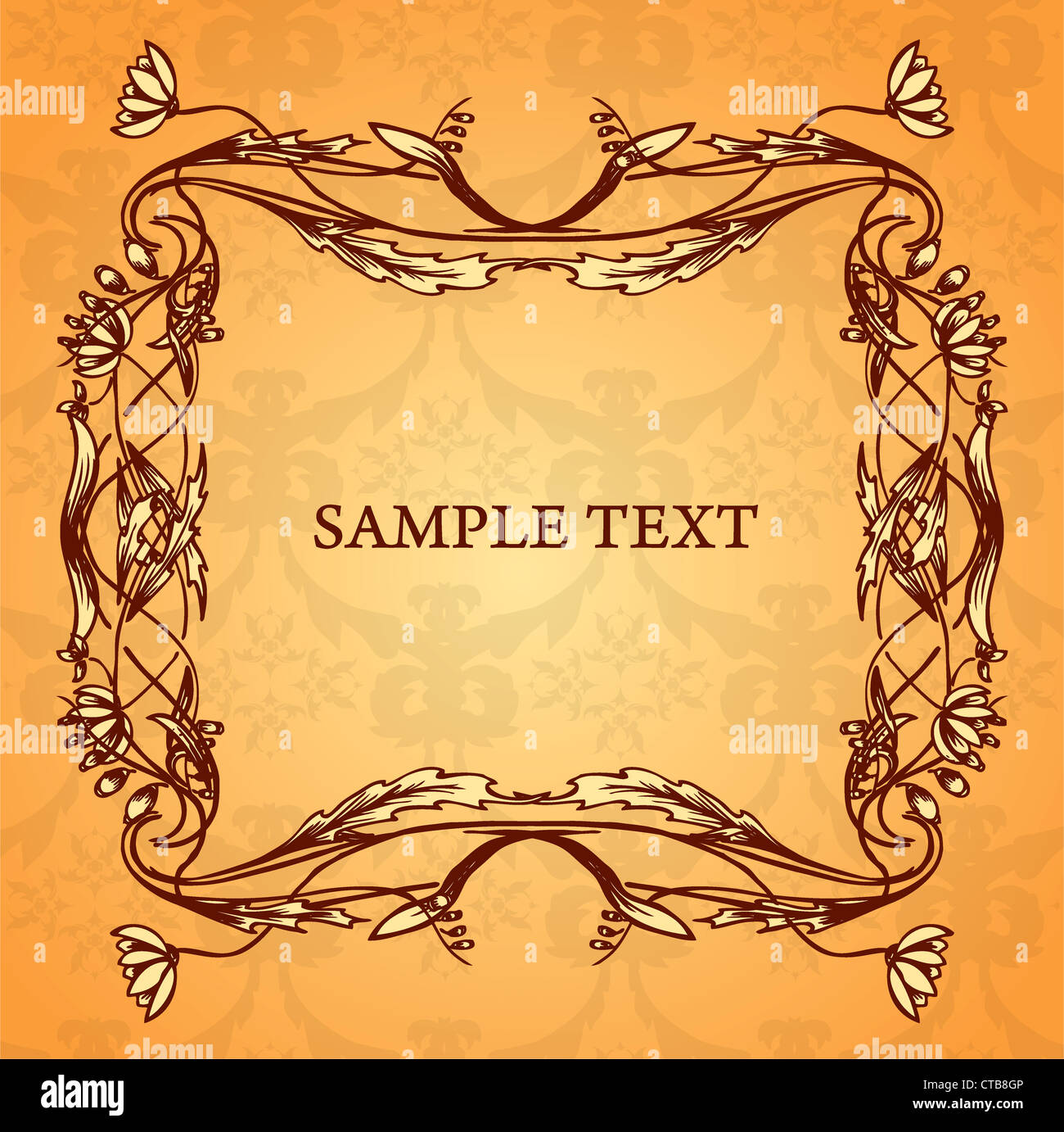 vintage floral frame Stock Photo - Alamy