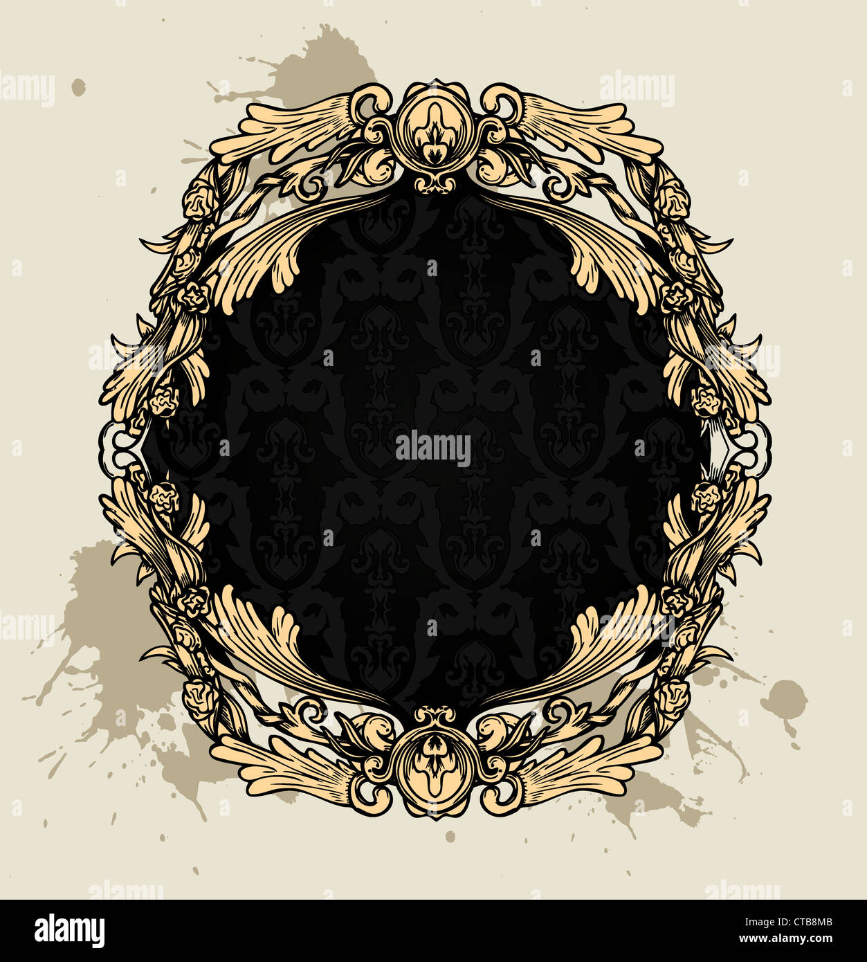 vintage floral frame Stock Photo - Alamy