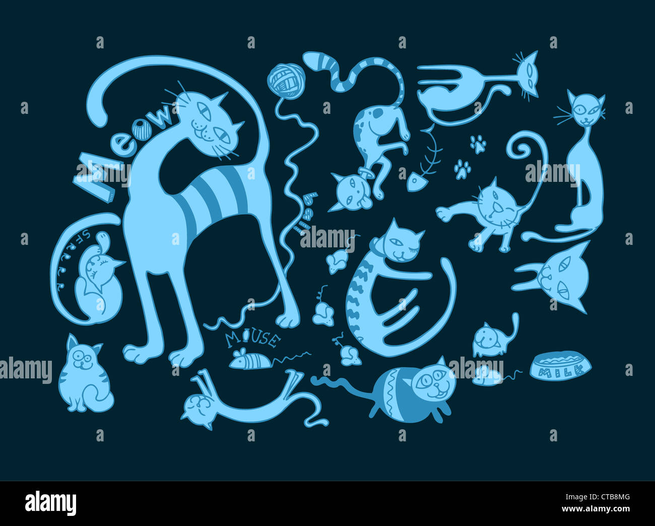 funny doodles vector illustration Stock Photo - Alamy