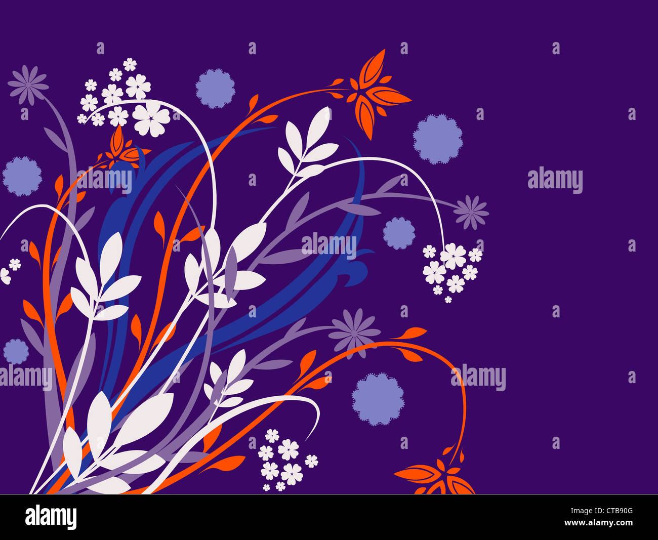 vector retro floral background Stock Photo - Alamy