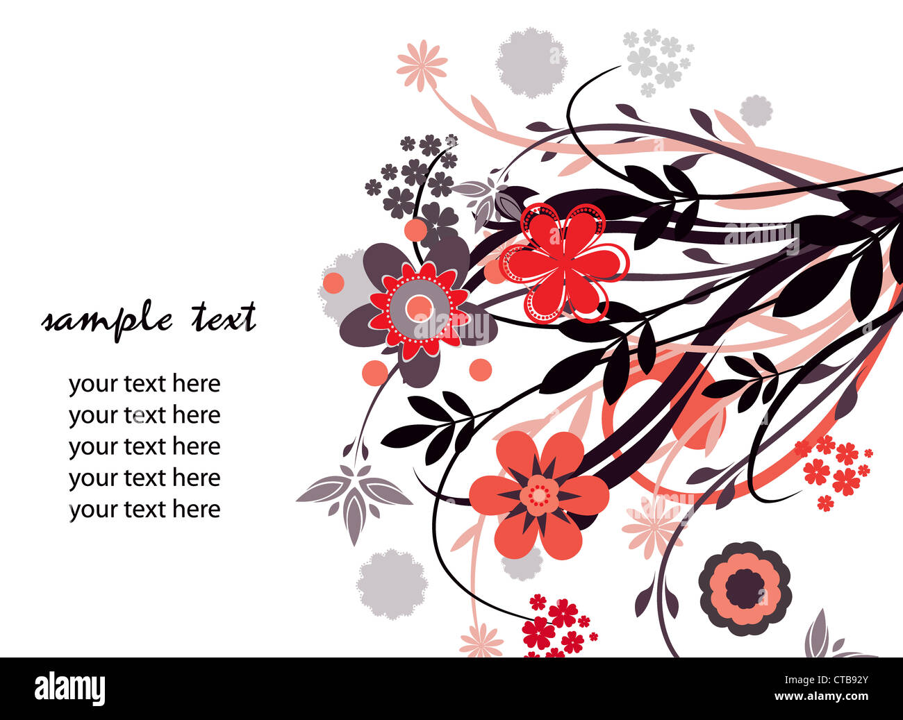 vector retro floral background Stock Photo - Alamy