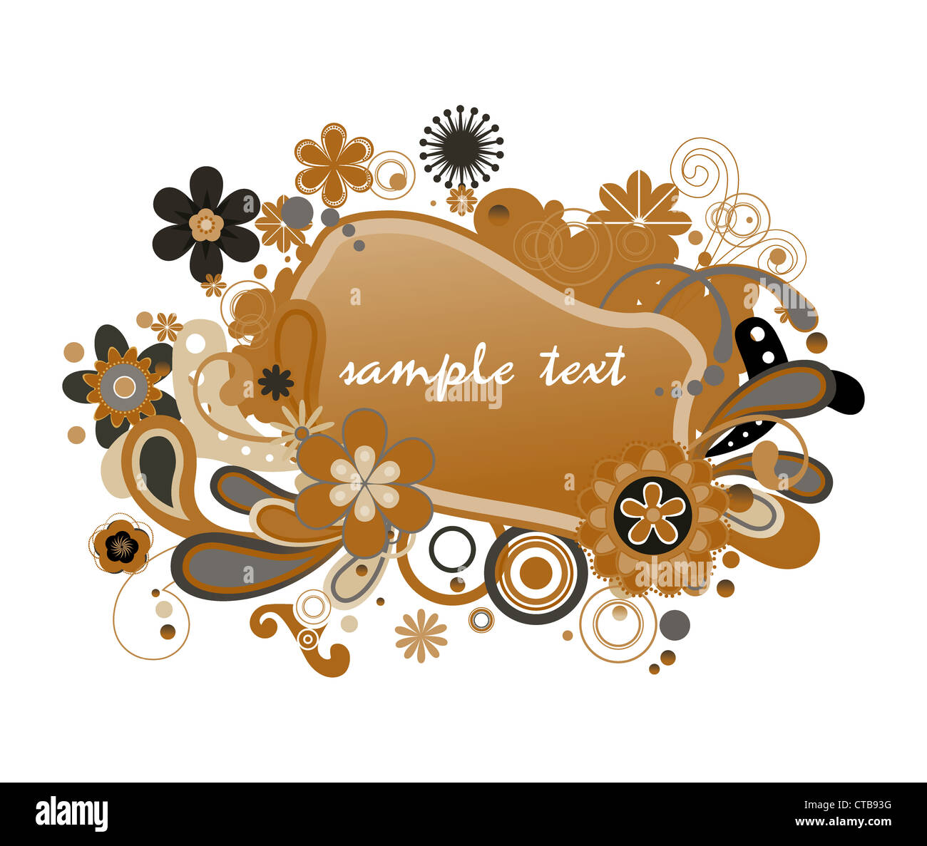 vector retro floral frame Stock Photo - Alamy