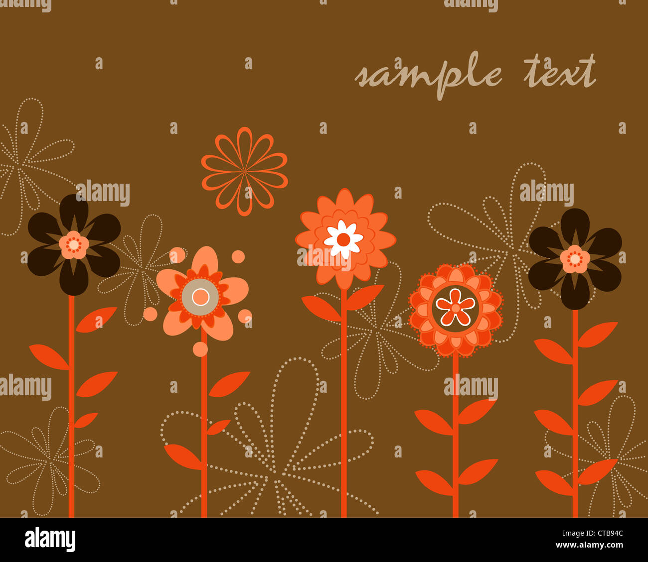 vector retro floral background Stock Photo - Alamy