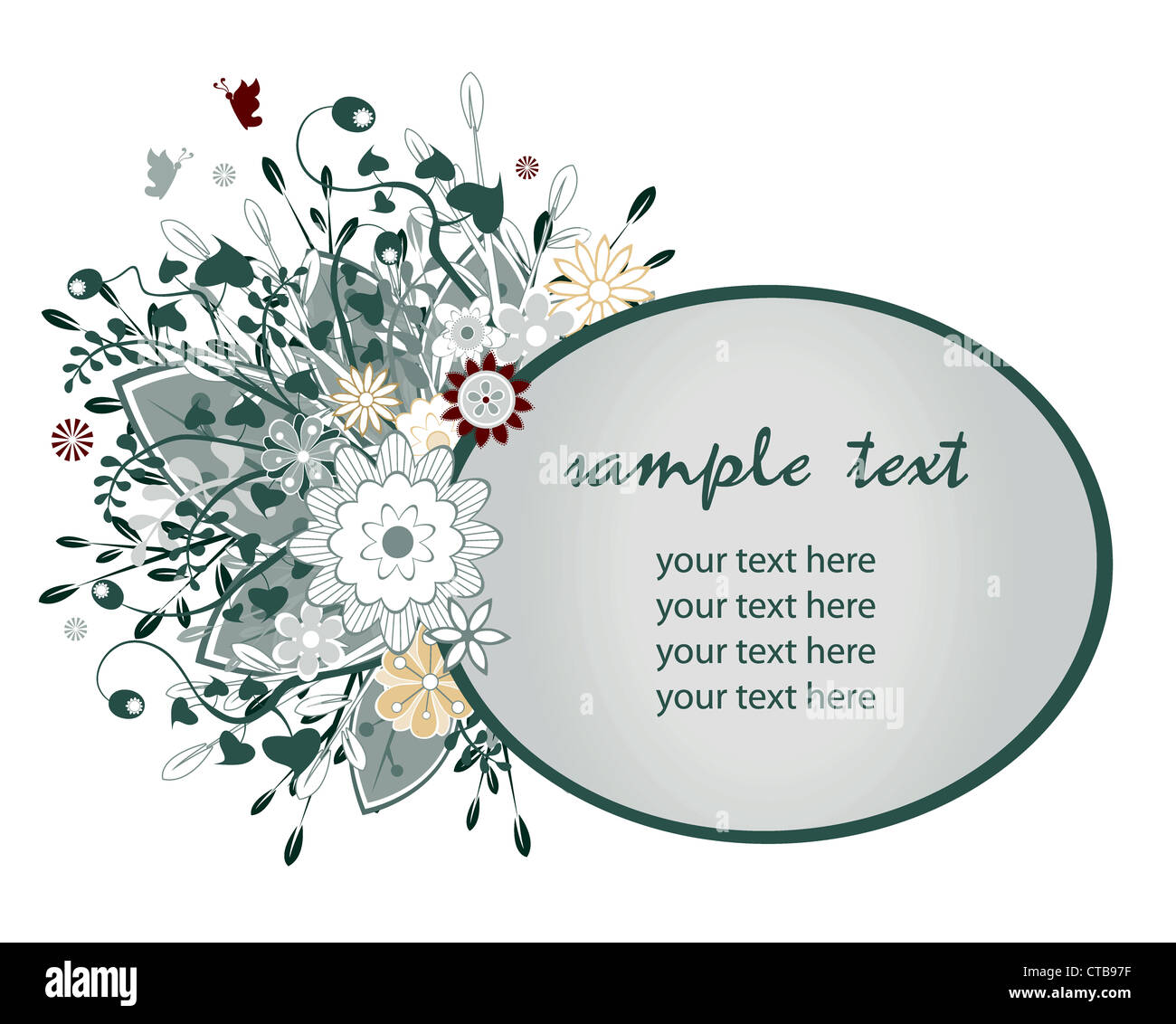 vector spring floral frame Stock Photo - Alamy