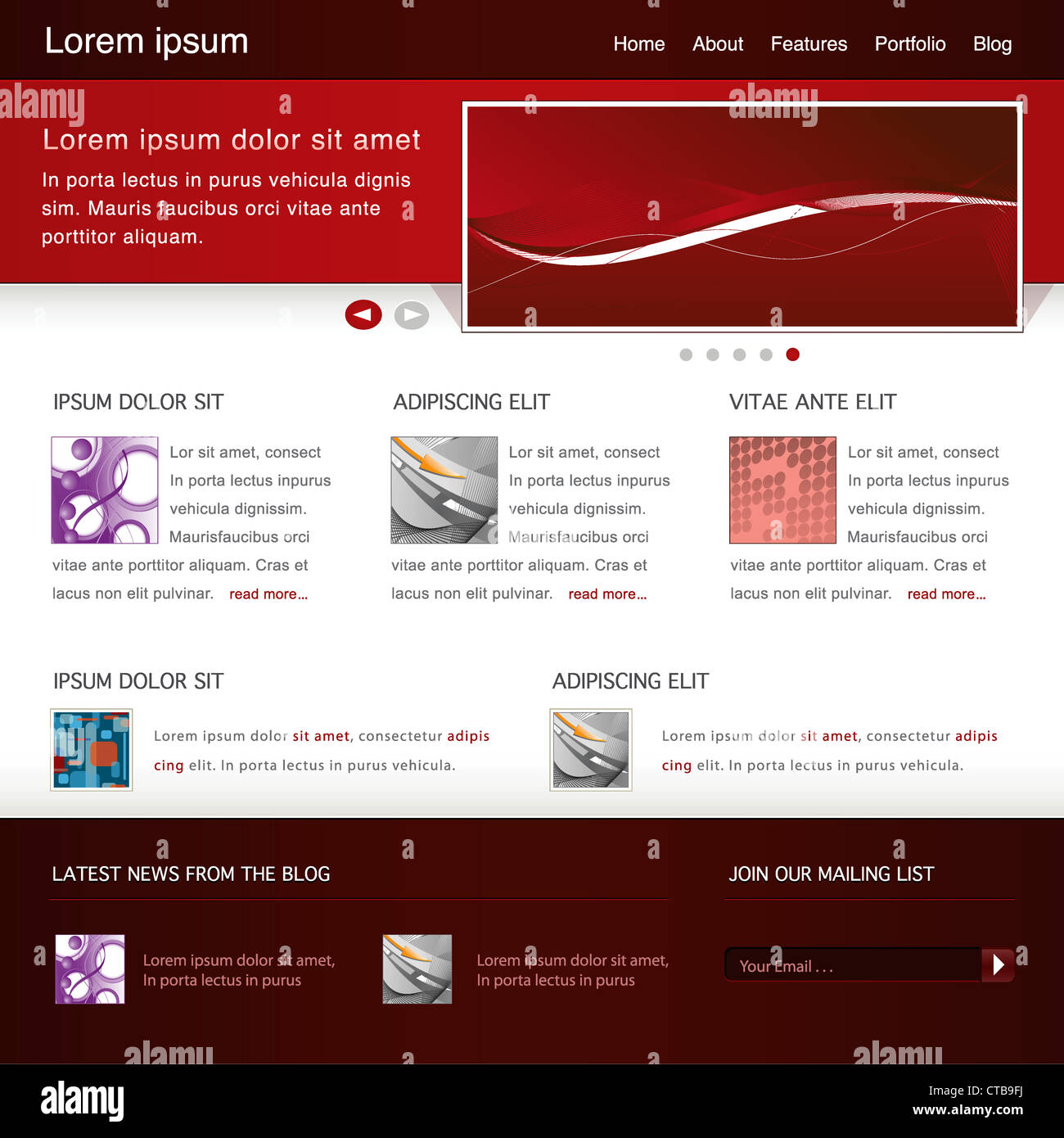 modern website template vector illustration Stock Photo - Alamy