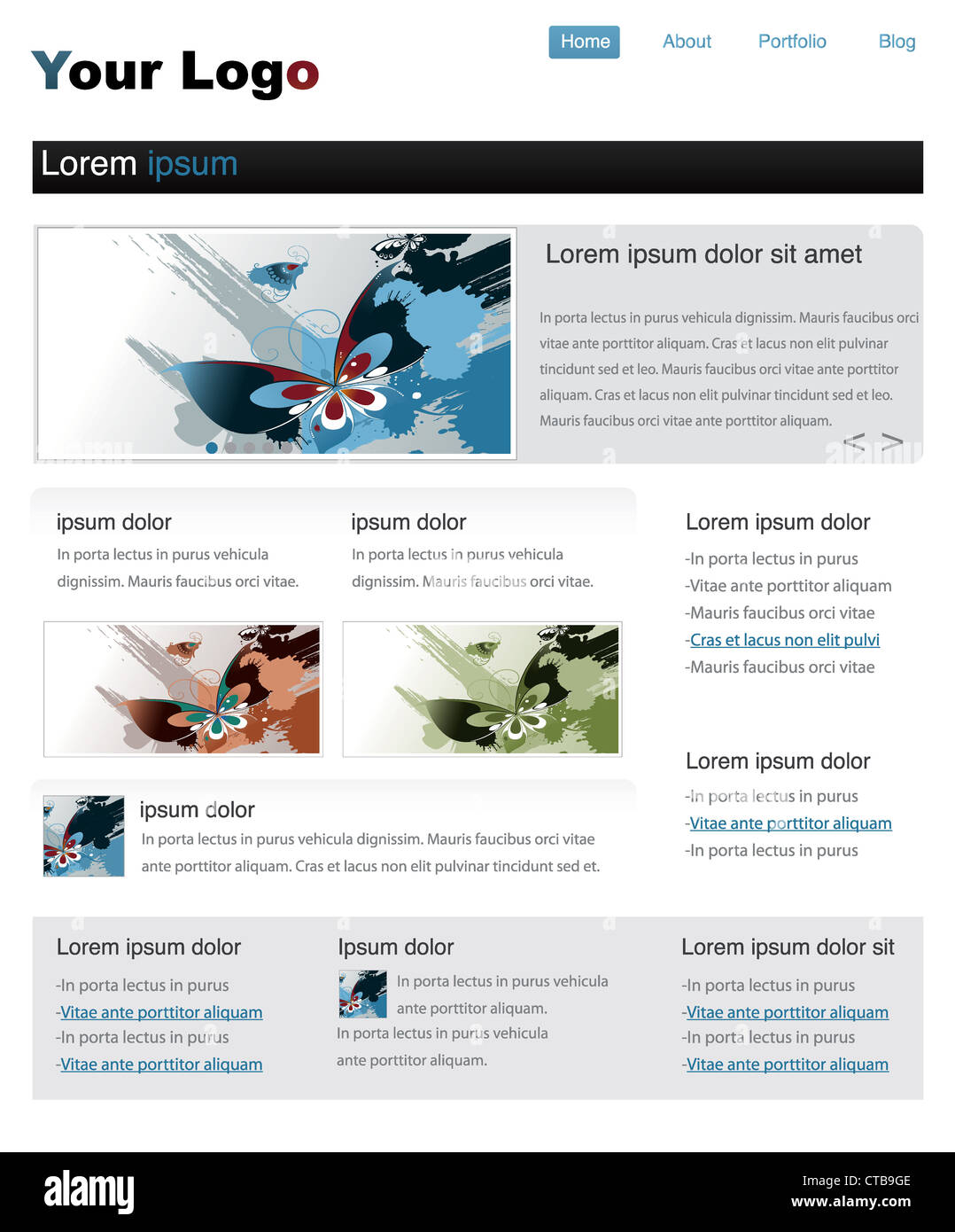 modern website template vector illustration Stock Photo - Alamy