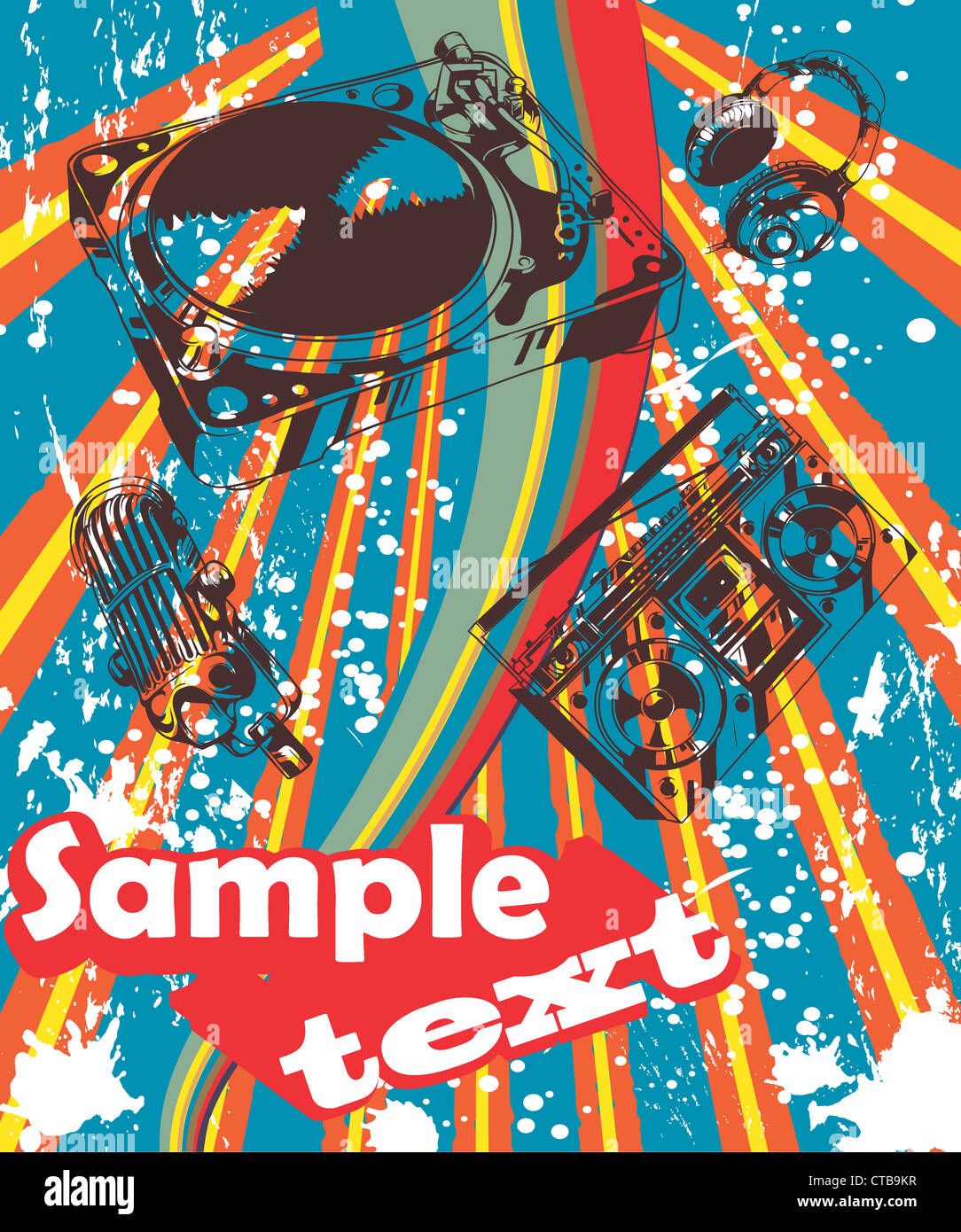 retro music background vector illustration Stock Photo - Alamy