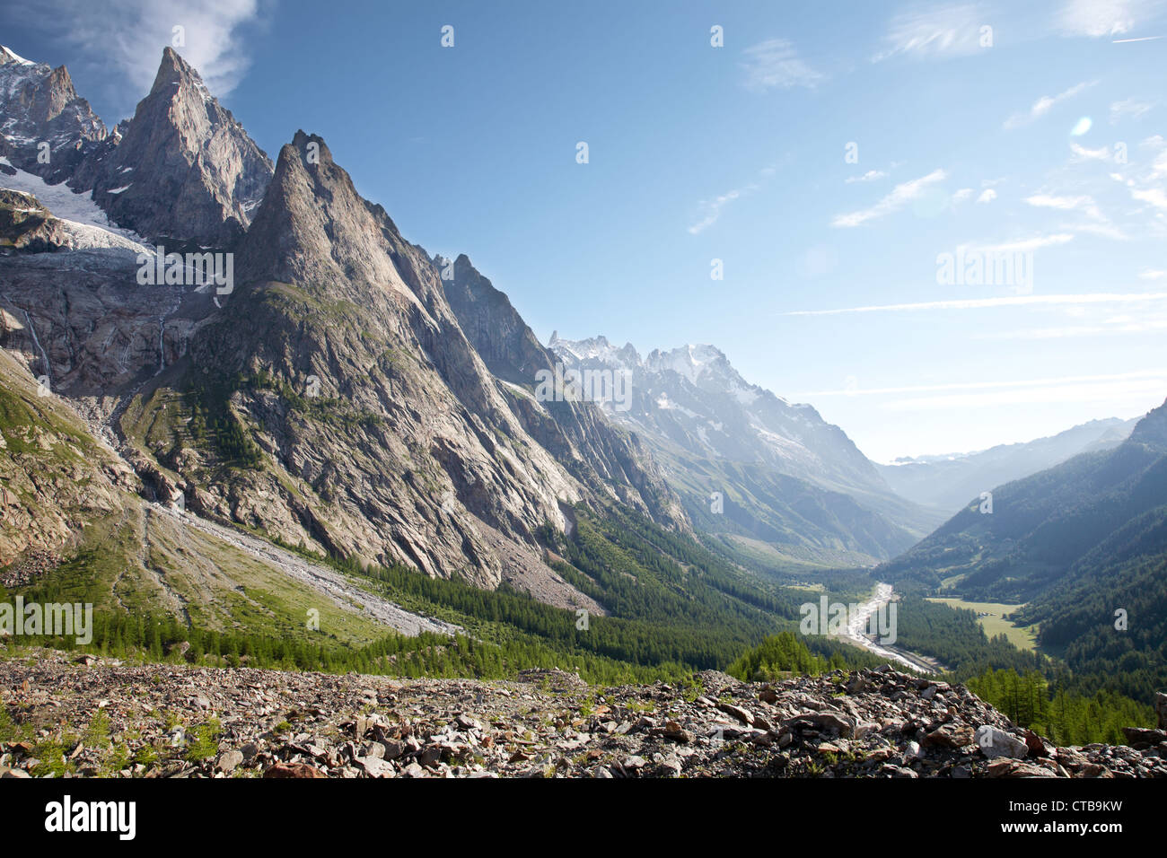 Val Veny: the south side of Mont Blanc massif; Italy, Europe Stock ...