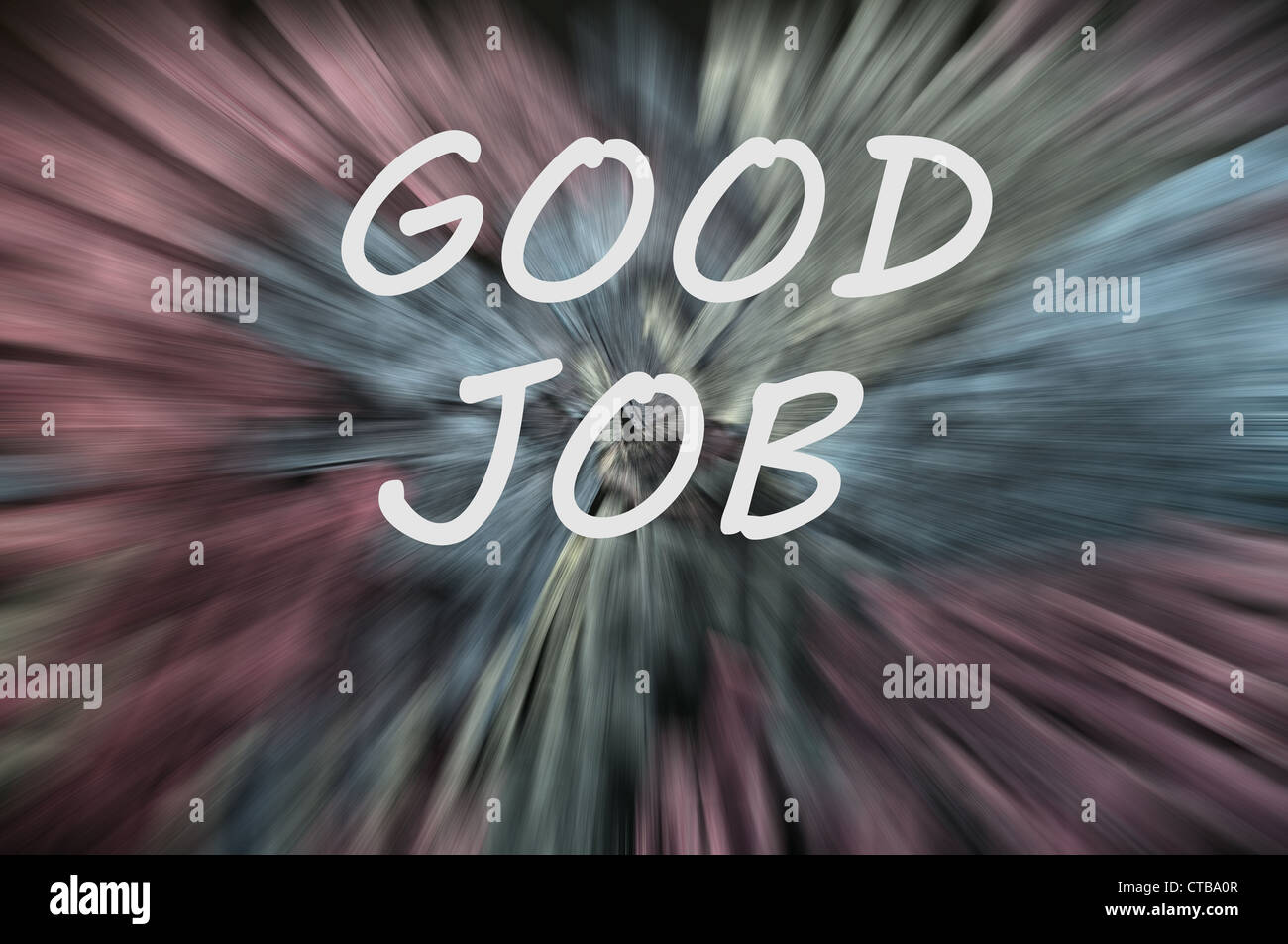 Good job written on a blackboard background with motion rays Stock ...