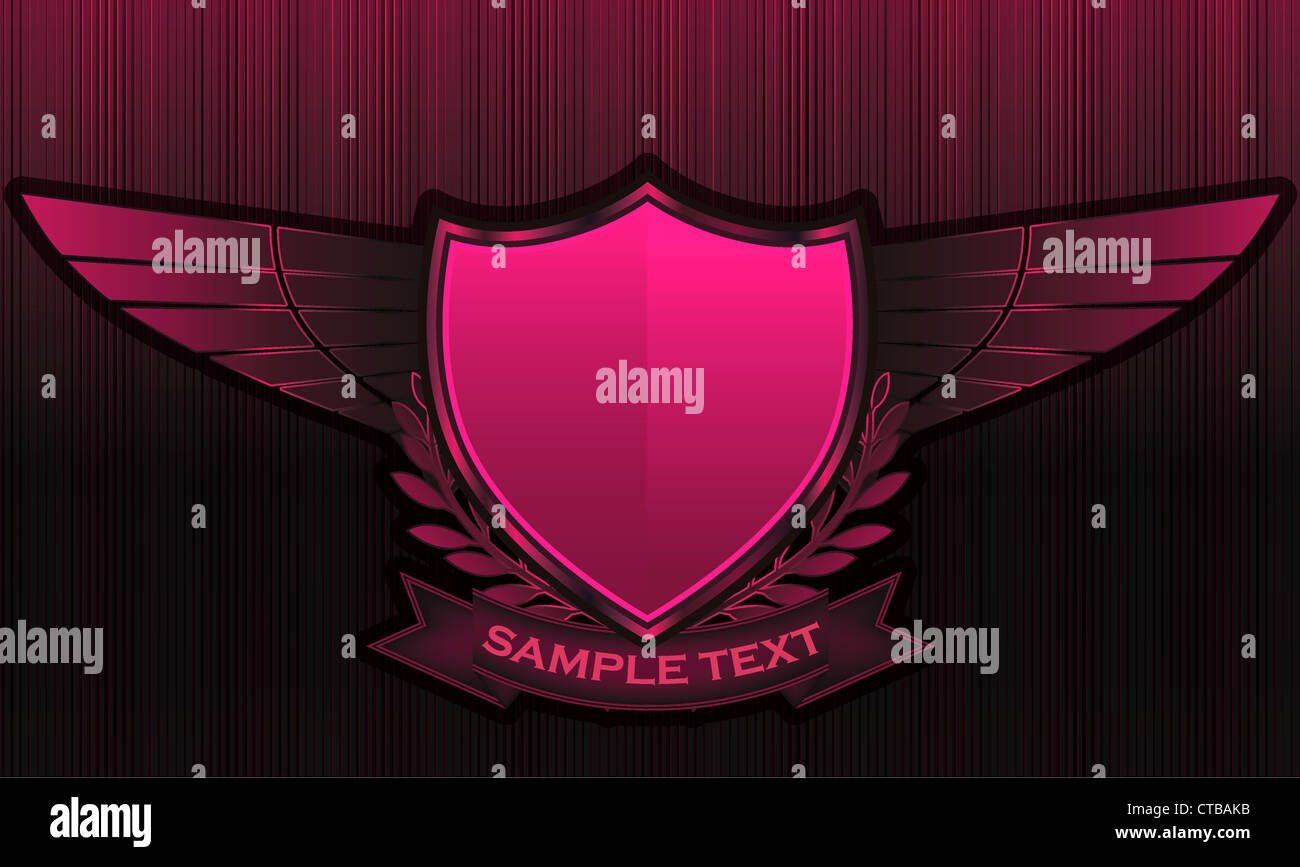 vector vintage emblems with shield Stock Photo - Alamy