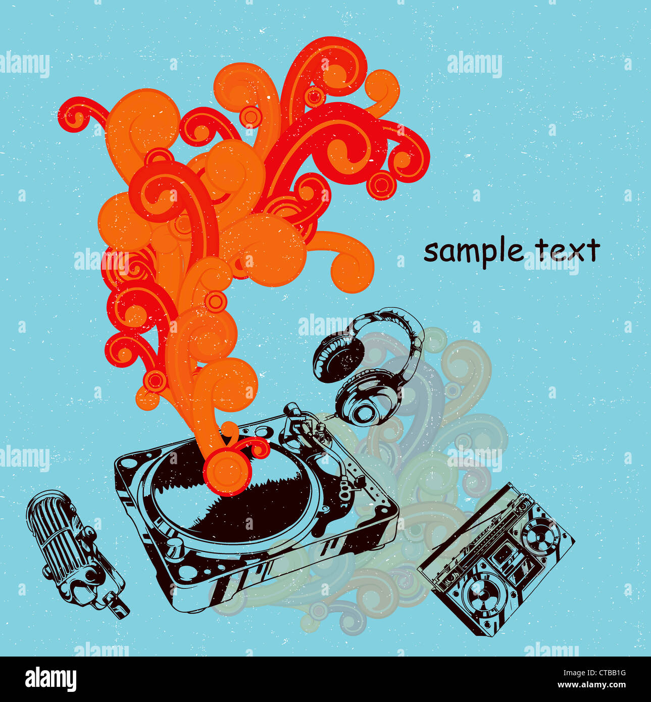 retro music poster vector illustration Stock Photo - Alamy