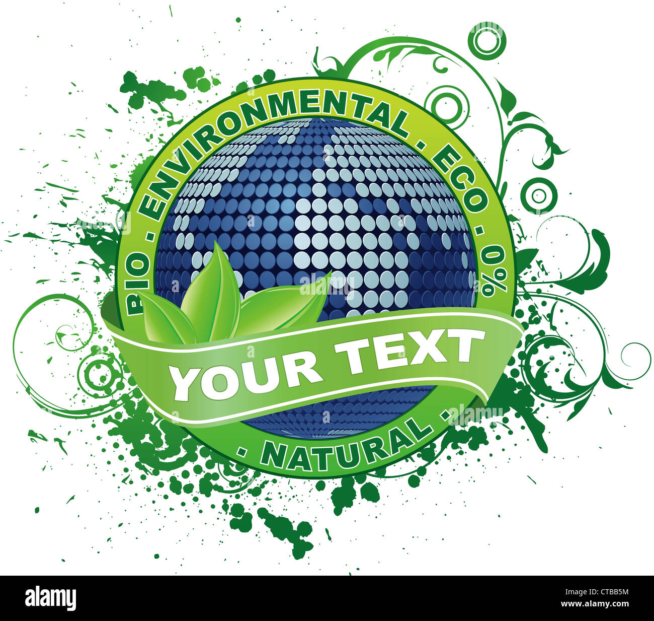 label with globe Stock Photo - Alamy