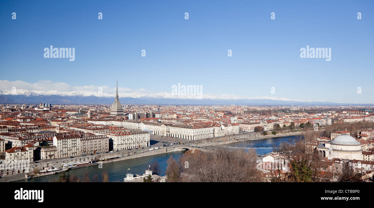 Turin panoramic view; winter clear day; Italy, Europe Stock Photo - Alamy