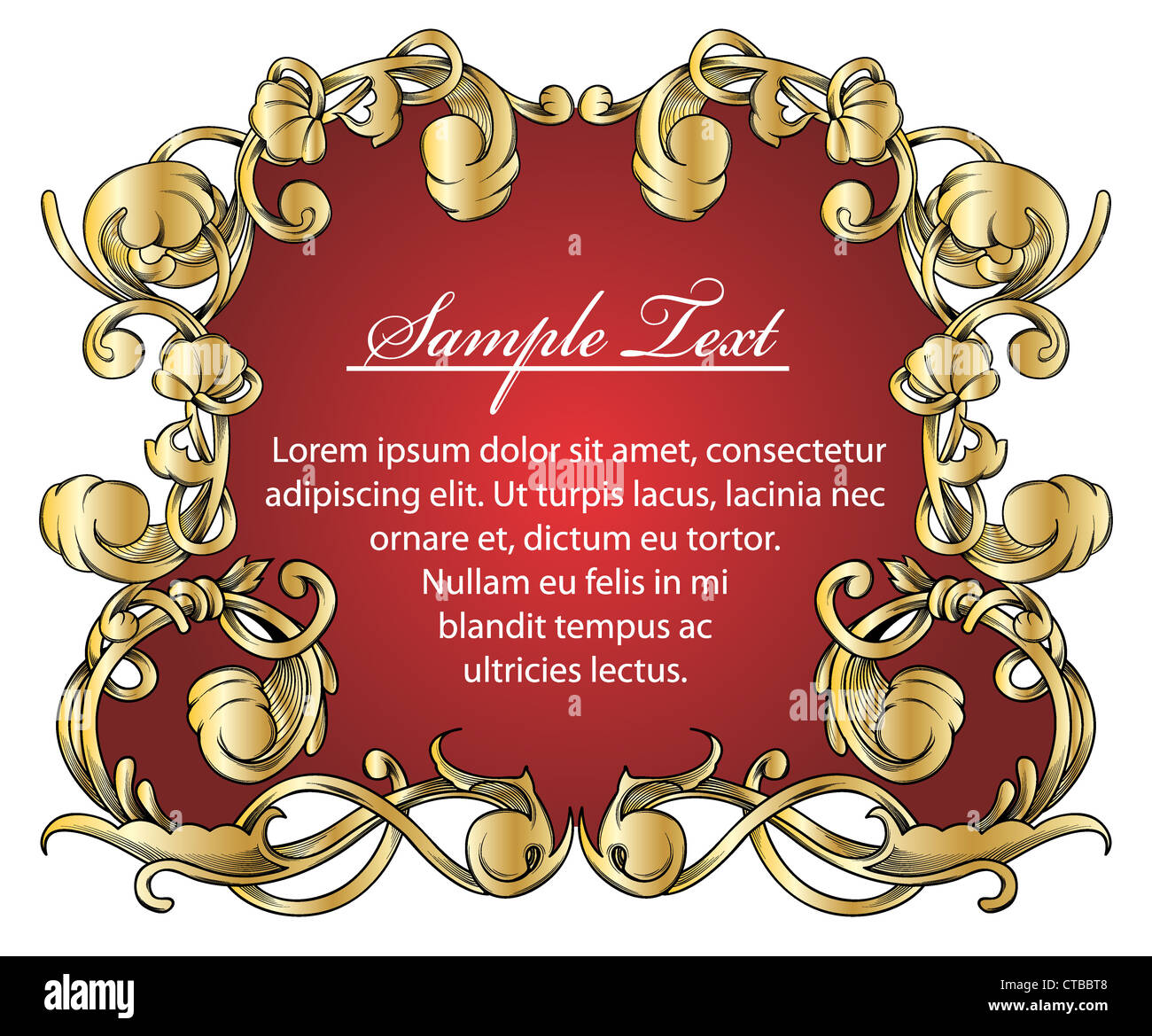 vintage gold floral frame Stock Photo - Alamy