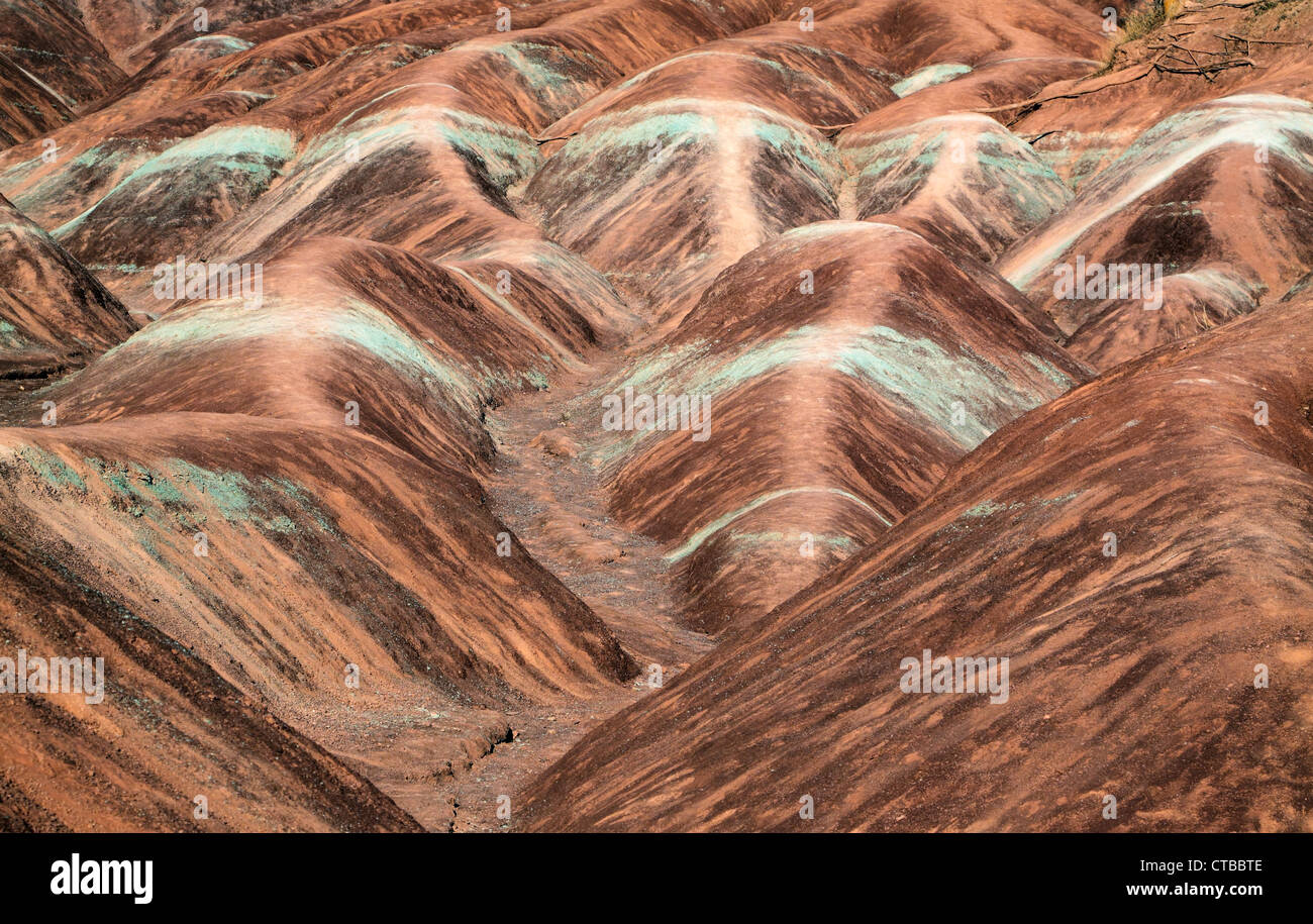Colors and shapes of soft rock formations in Cheltenham Badlands an ...