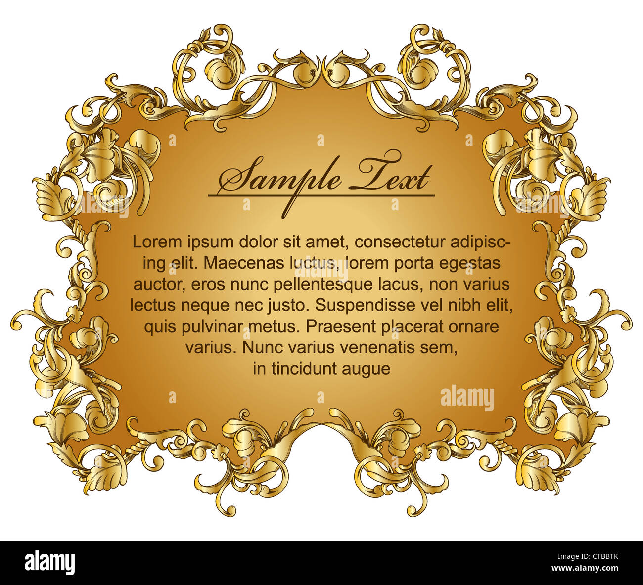 vintage gold floral frame Stock Photo - Alamy