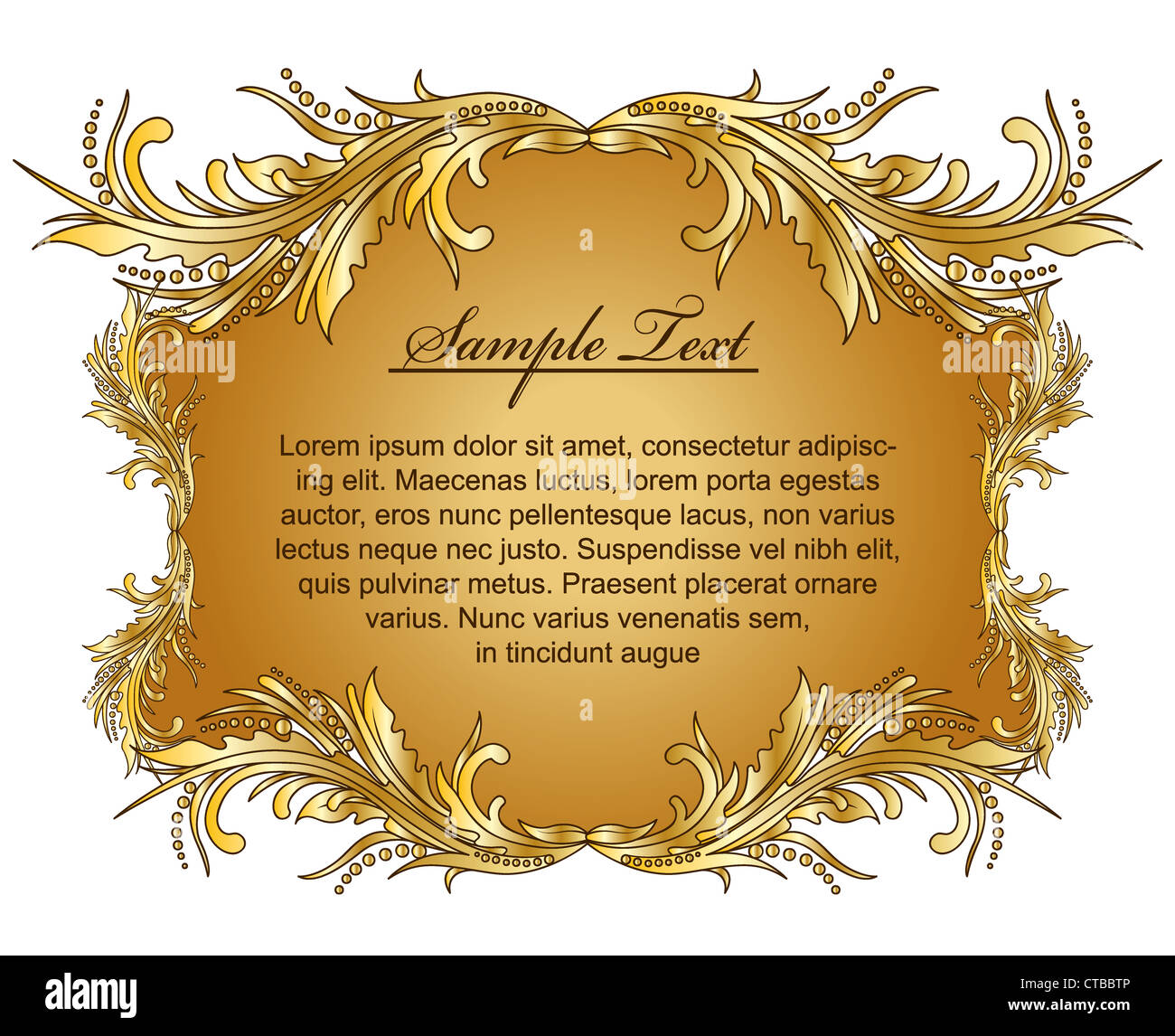 vintage gold floral frame Stock Photo - Alamy