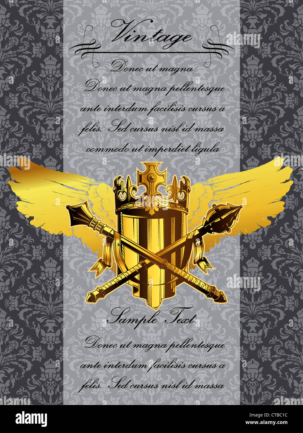 vector vintage background with crest Stock Photo - Alamy