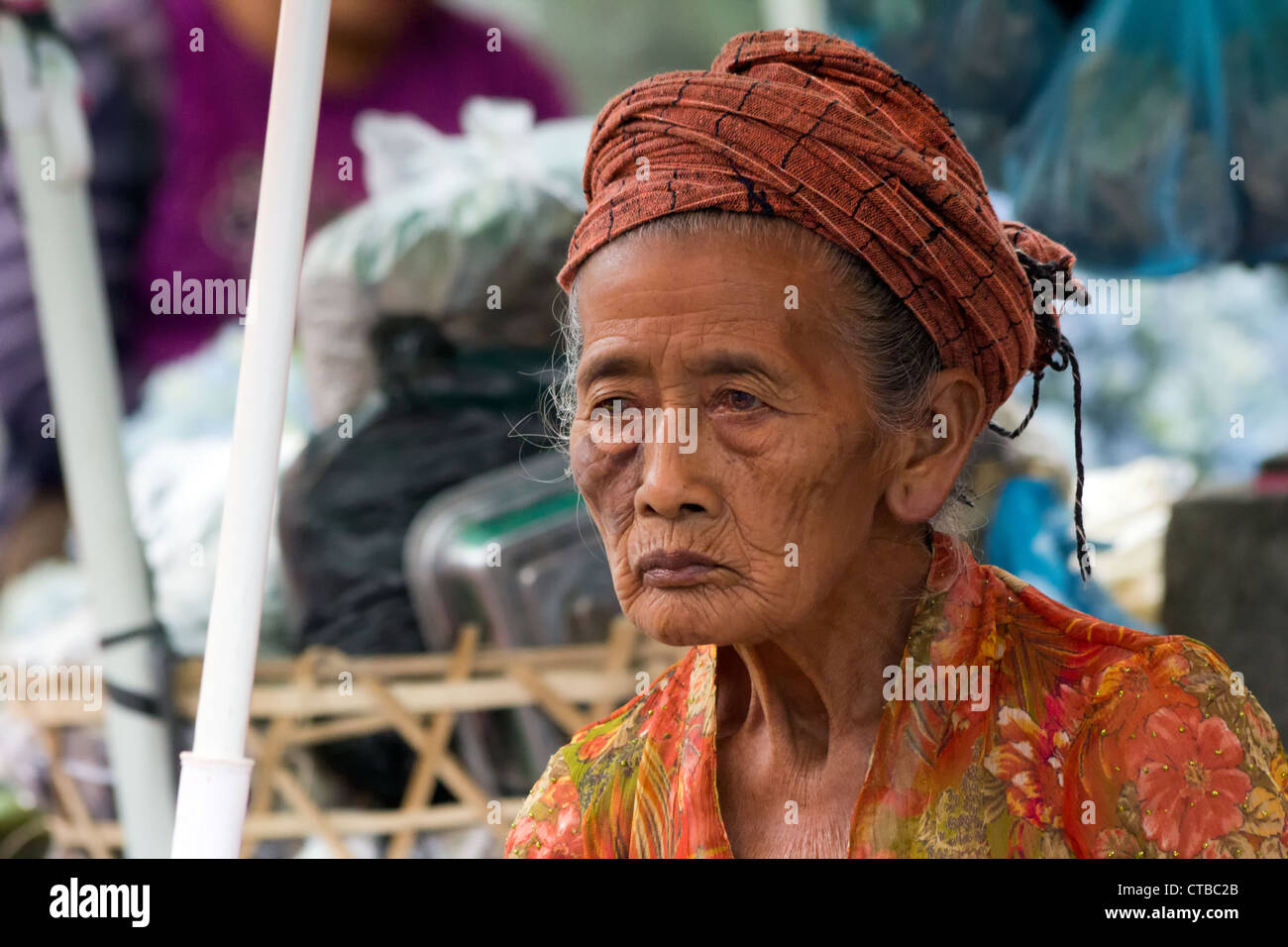 Old Woman, Denpasar, Bali Stock Photo - Alamy