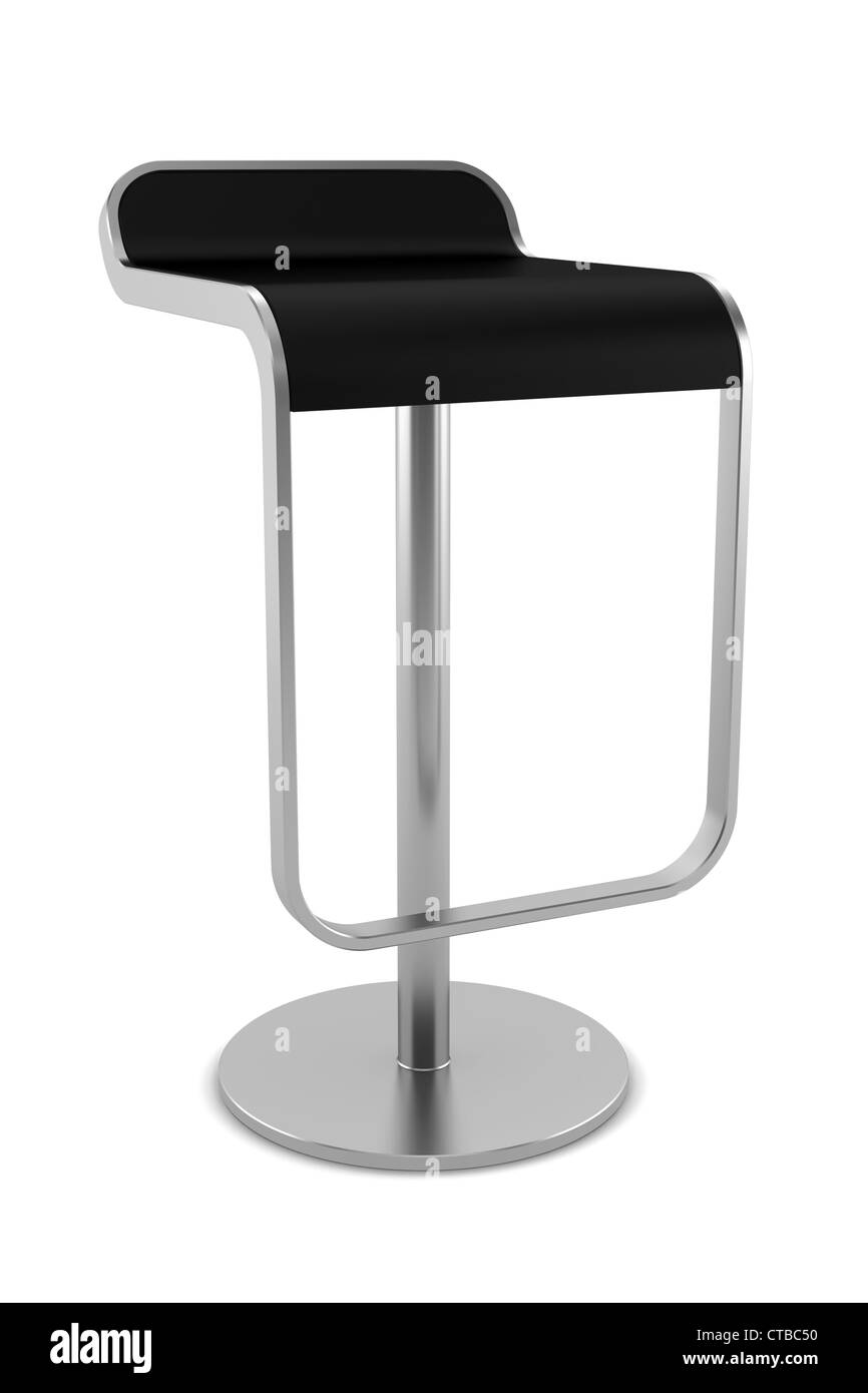 black bar chair isolated on white background Stock Photo - Alamy