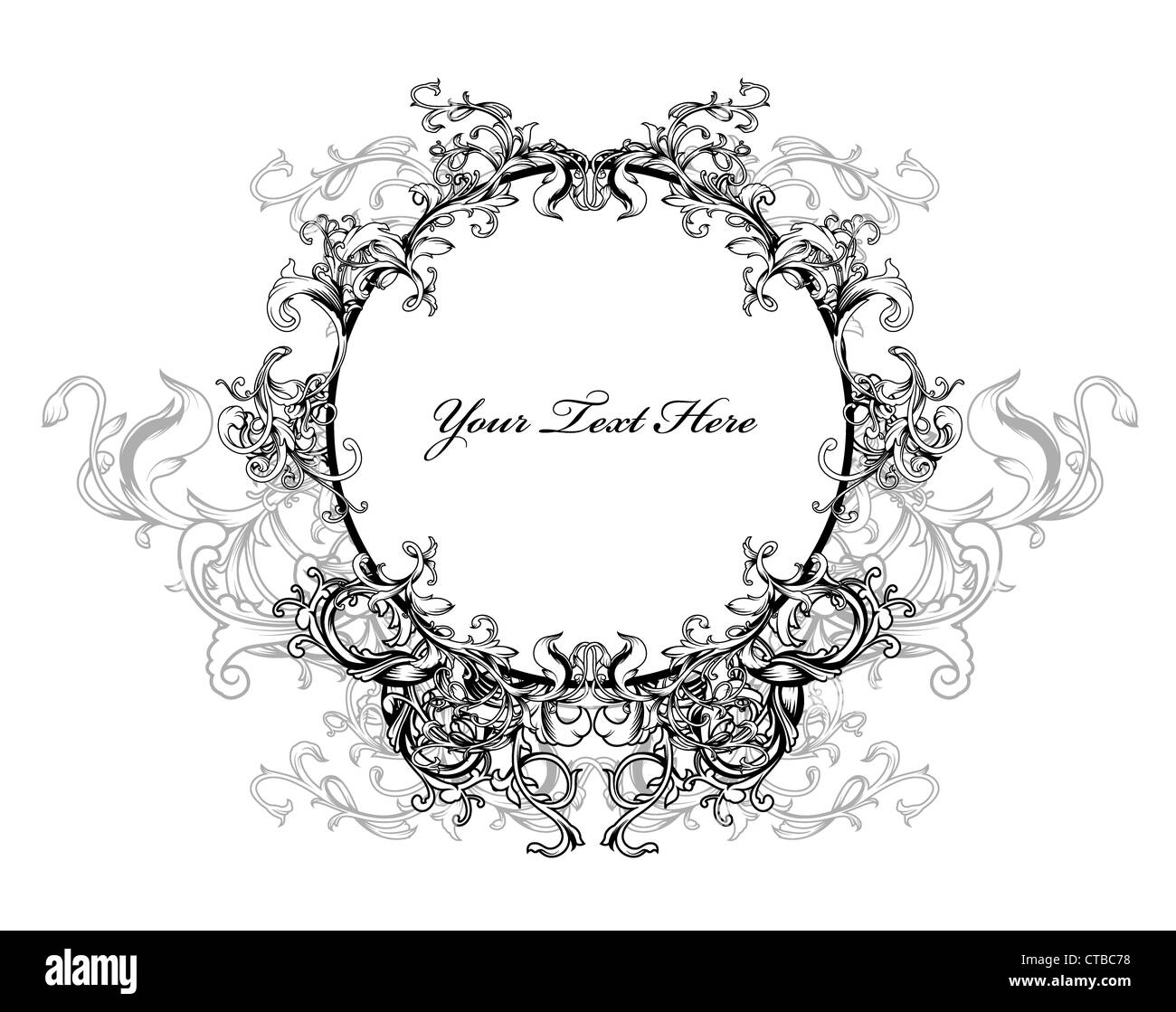 vintage floral frame Stock Photo - Alamy