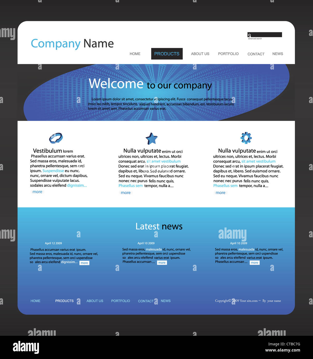 editable website template Stock Photo - Alamy
