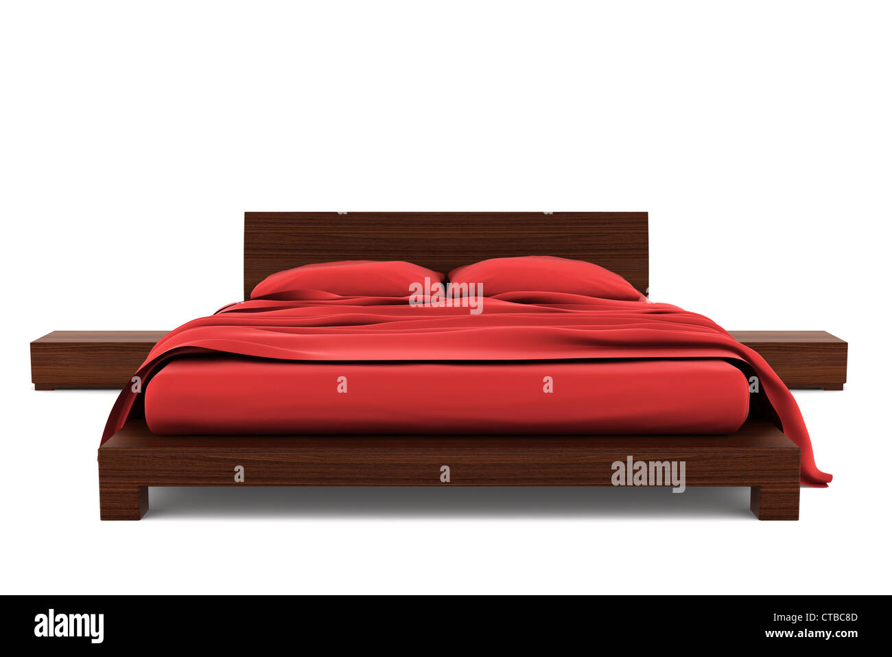 wooden bed isolated on white background Stock Photo - Alamy