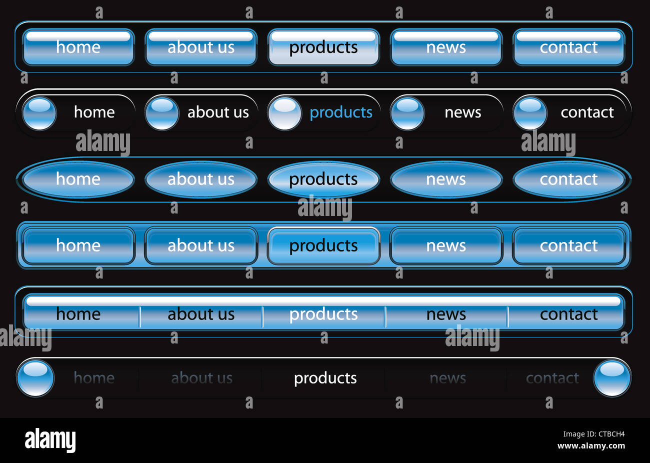 vector web navigation templates Stock Photo - Alamy